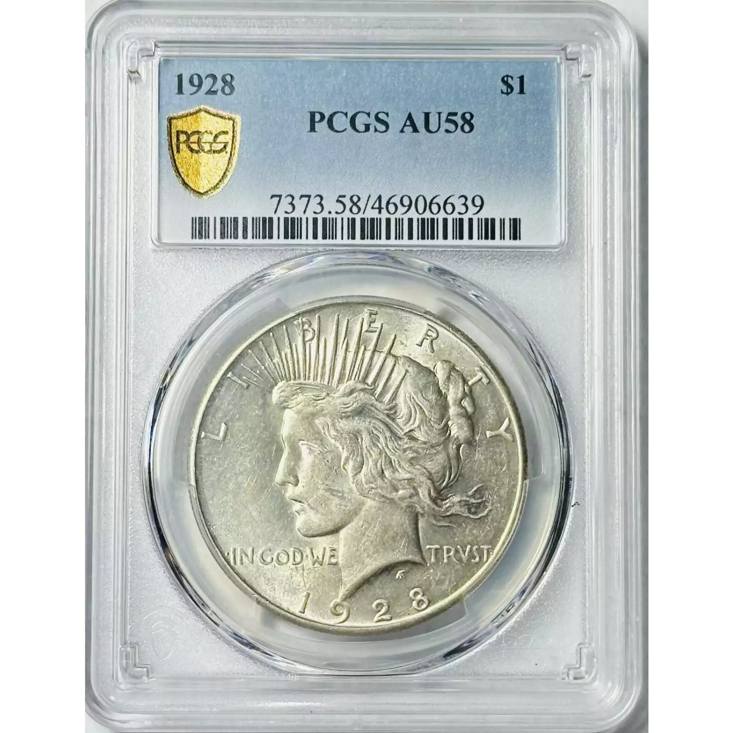 1928 Peace Dollar PCGS AU-58 - Bob Paul Rare Coins