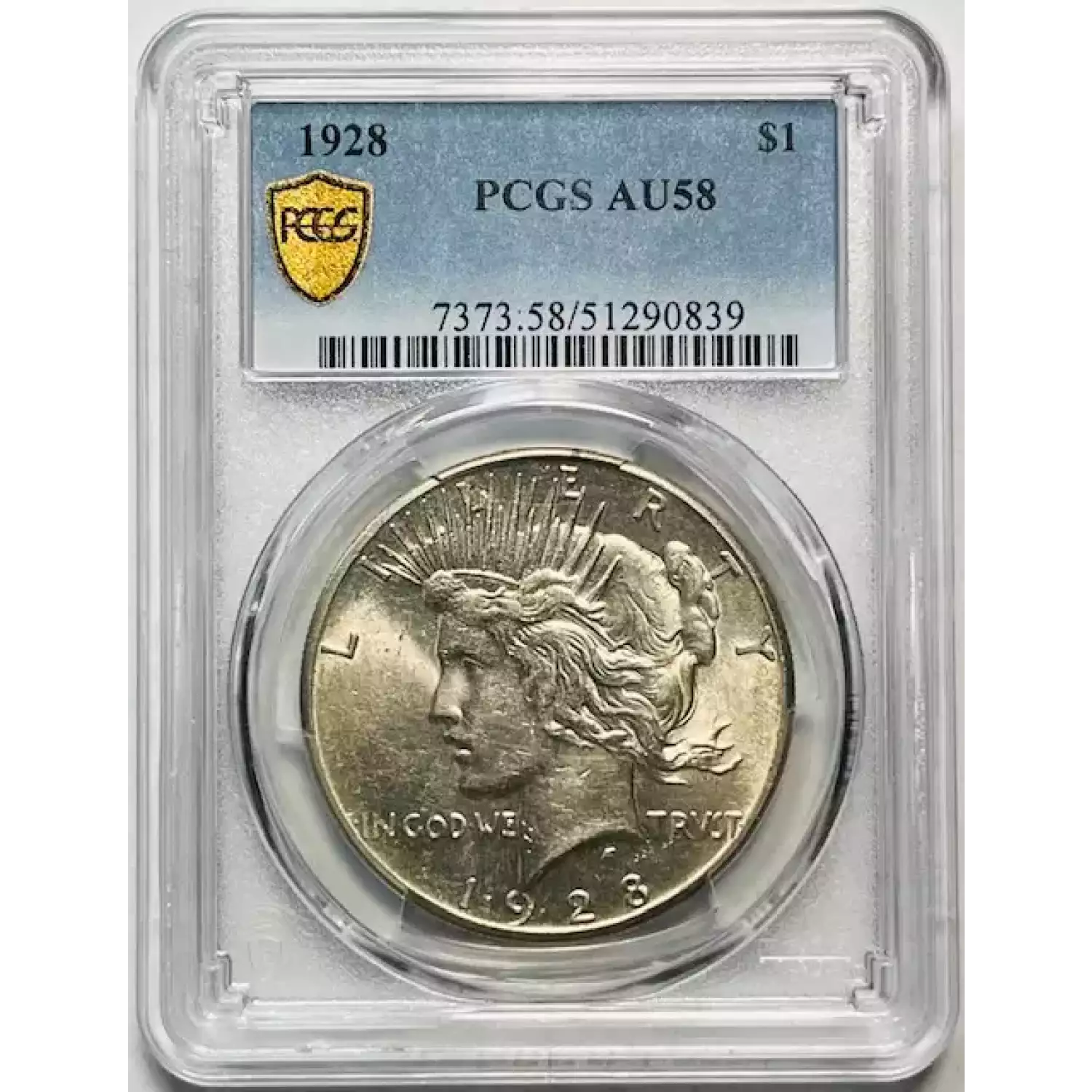 1928 Peace Dollar PCGS AU-58 - Bob Paul Rare Coins