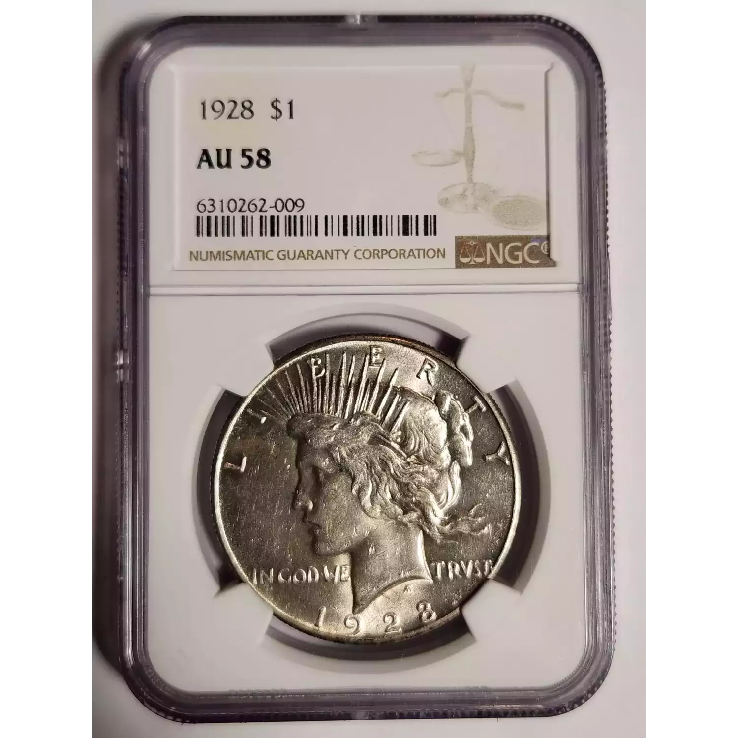 1928 Peace Dollar NGC AU-58 - Bob Paul Rare Coins