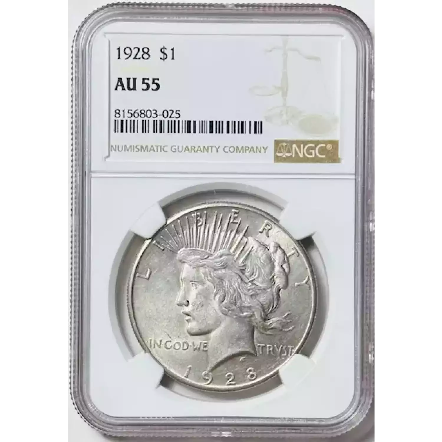 1928 Peace Dollar NGC AU-55 - Bob Paul Rare Coins