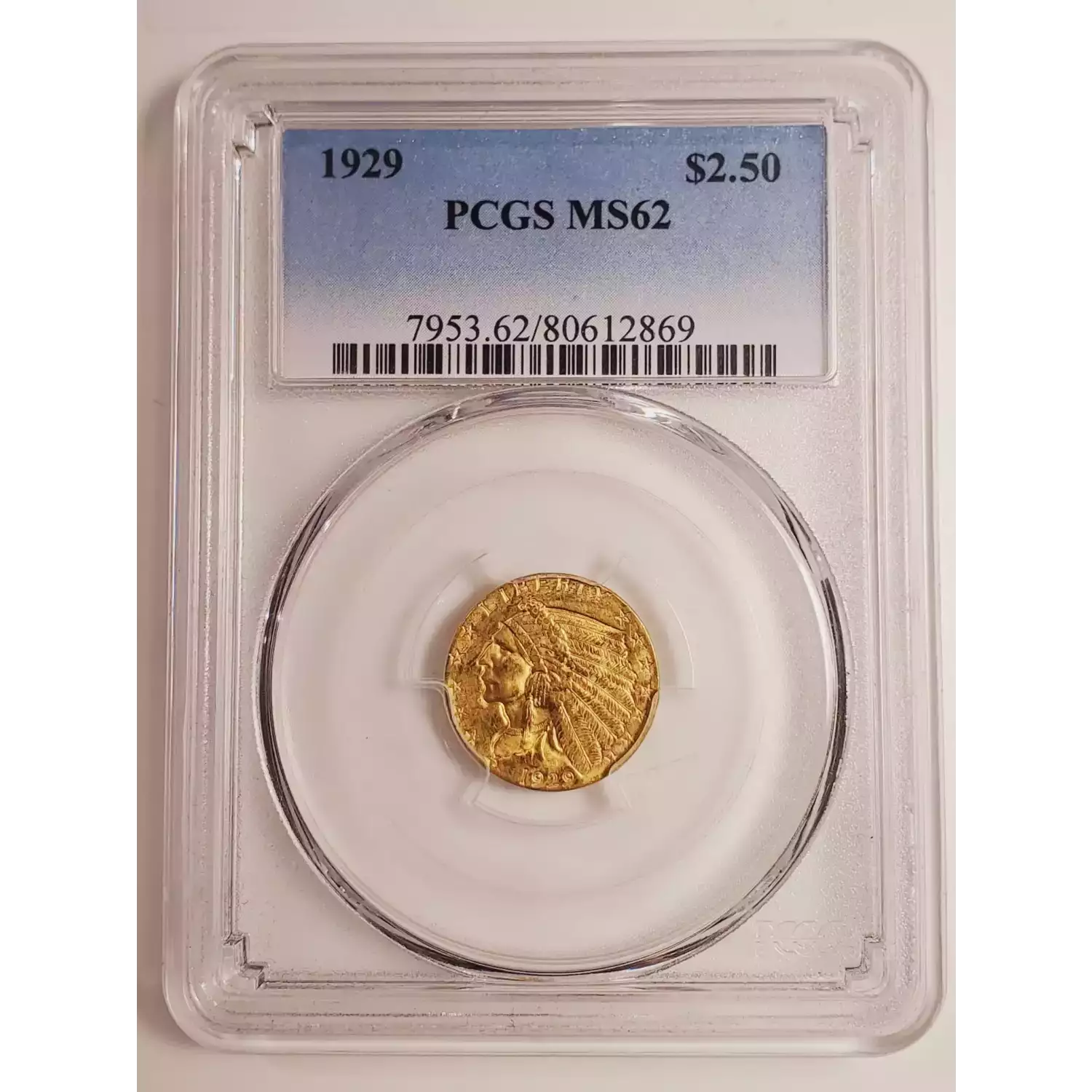 1929 Gold Quarter Eagles $2 1/2 Indian Head PCGS MS-62 - Bob Paul Rare ...