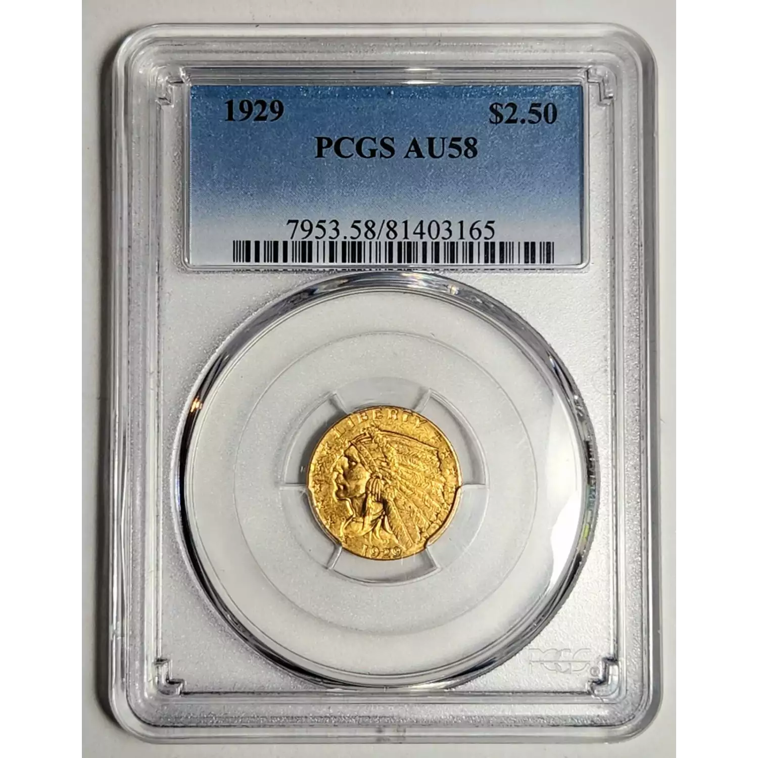 1929 Gold Quarter Eagles $2 1/2 Indian Head PCGS AU-58 - Bob Paul Rare ...