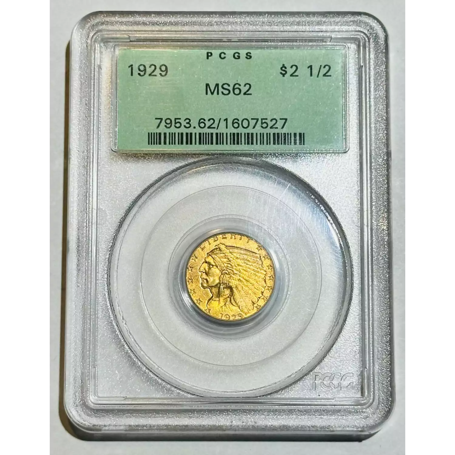 1929 Gold Quarter Eagles $2 1/2 Indian Head PCGS MS-62 - Bob Paul Rare ...
