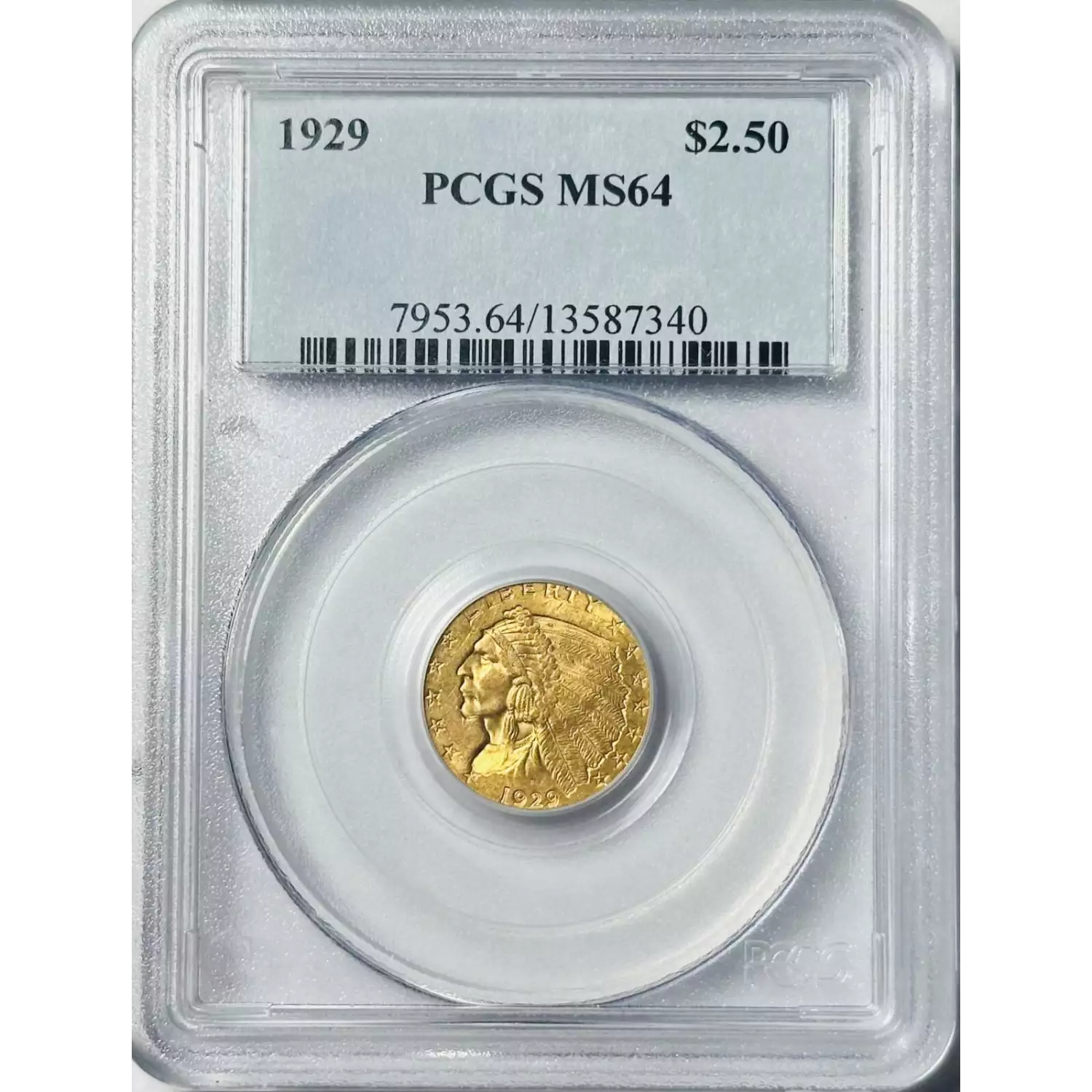 1929 Gold Quarter Eagles $2 1/2 Indian Head PCGS MS-64 - Bob Paul Rare ...