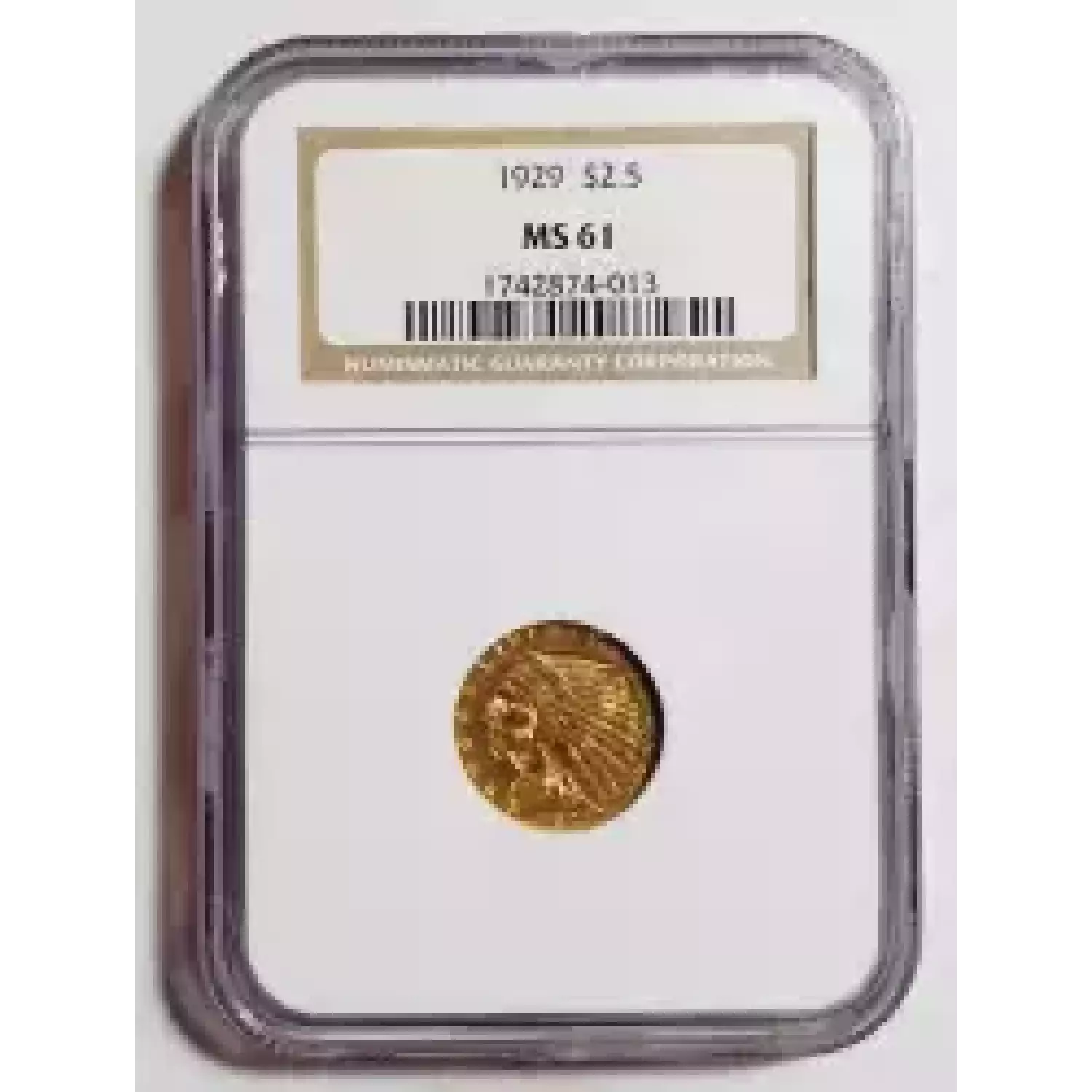 1929 Gold Quarter Eagles $2 1/2 Indian Head NGC MS-61 - Bob Paul Rare Coins
