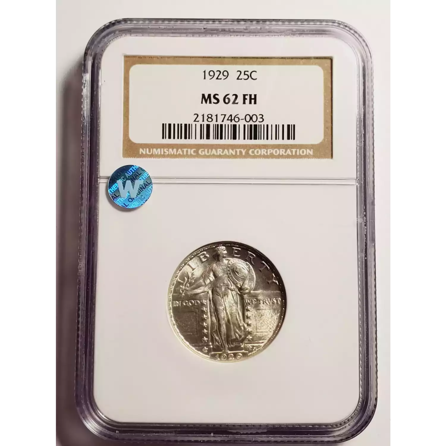 1929 Standing Liberty Quarter NGC MS-62 FH Sight White - Bob Paul Rare Coins