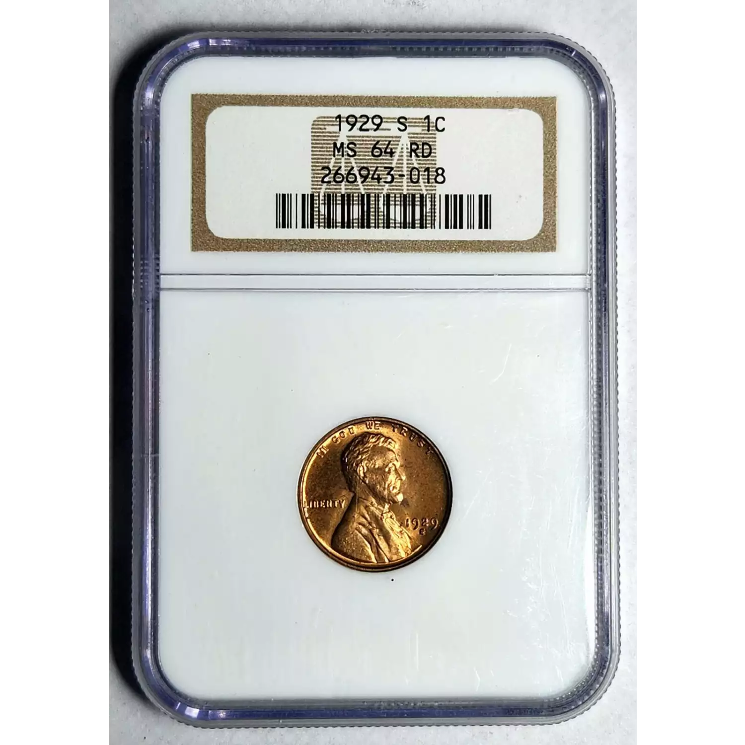 1929-S Small Cents Lincoln, Wheat Ears Reverse NGC MS-64 RD - Bob Paul ...