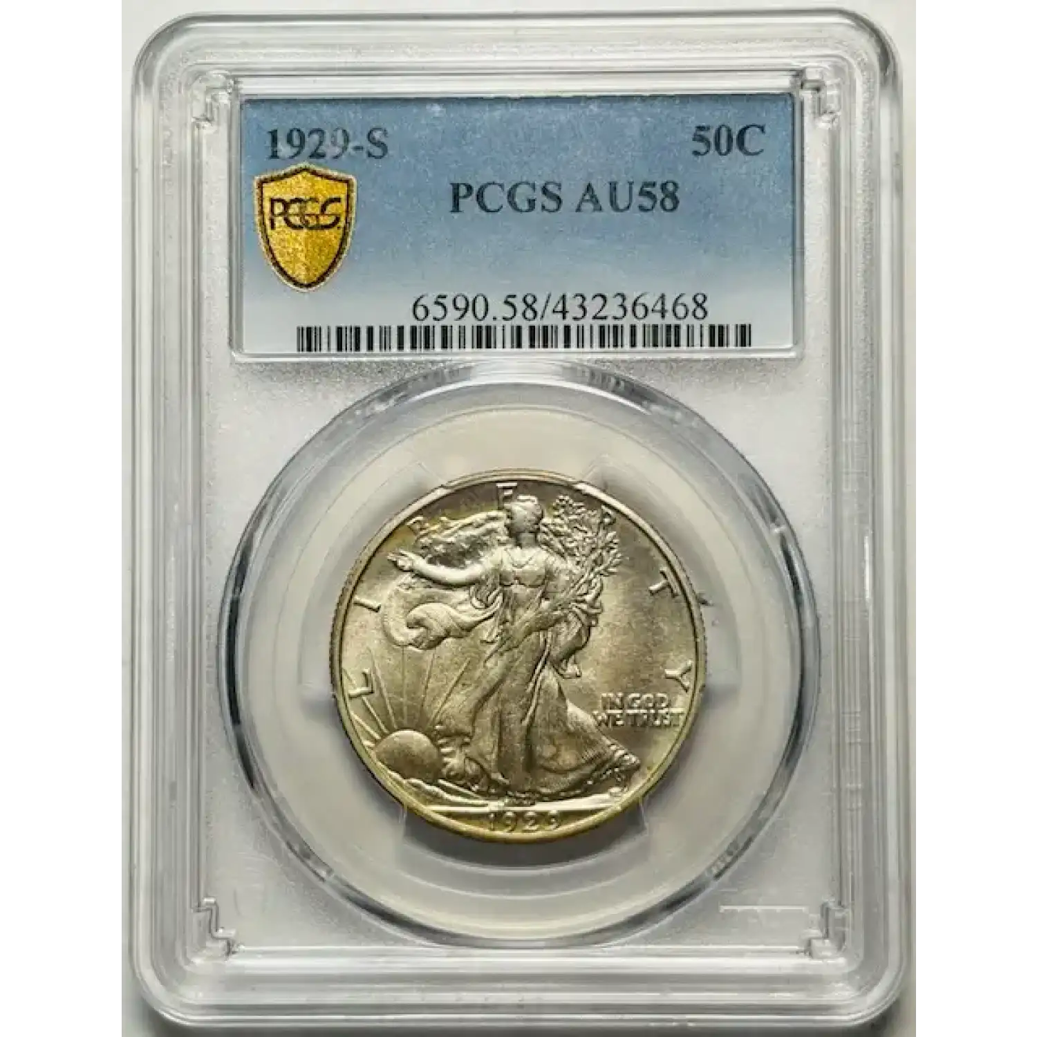 1929-S Walking Liberty Half Dollar PCGS AU-58 - Bob Paul Rare Coins