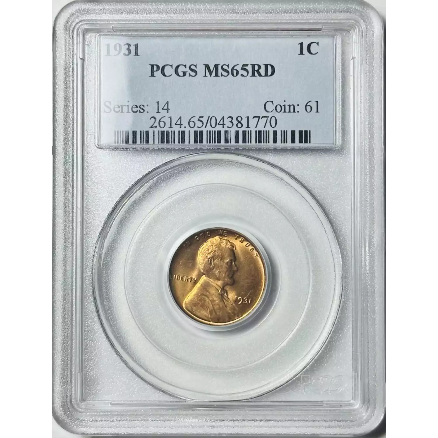 1931 Small Cents Lincoln, Wheat Ears Reverse PCGS MS-65 RD - Bob Paul ...
