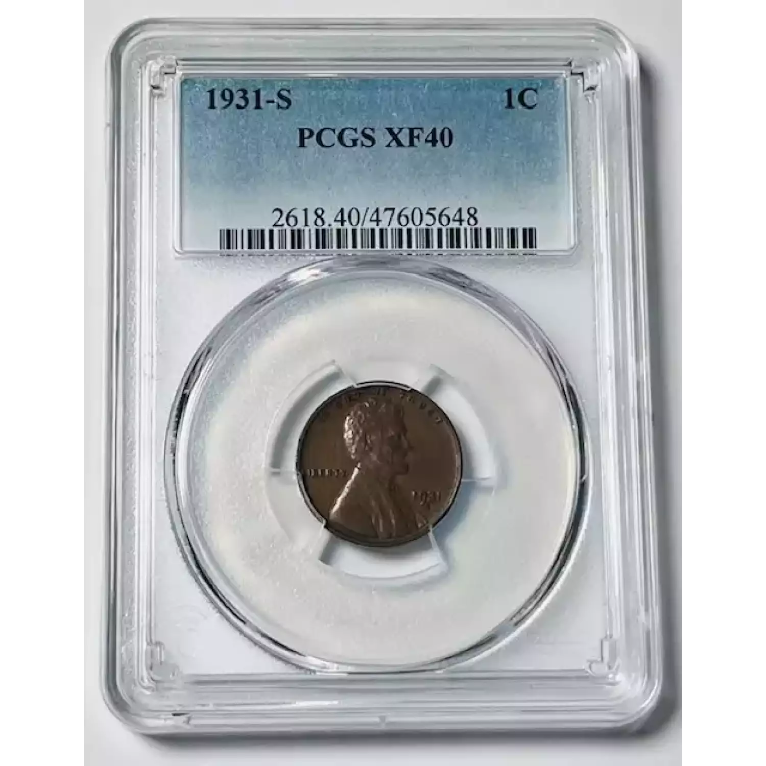 1931-S Small Cents Lincoln, Wheat Ears Reverse PCGS XF-40 BN - Bob Paul Rare Coins