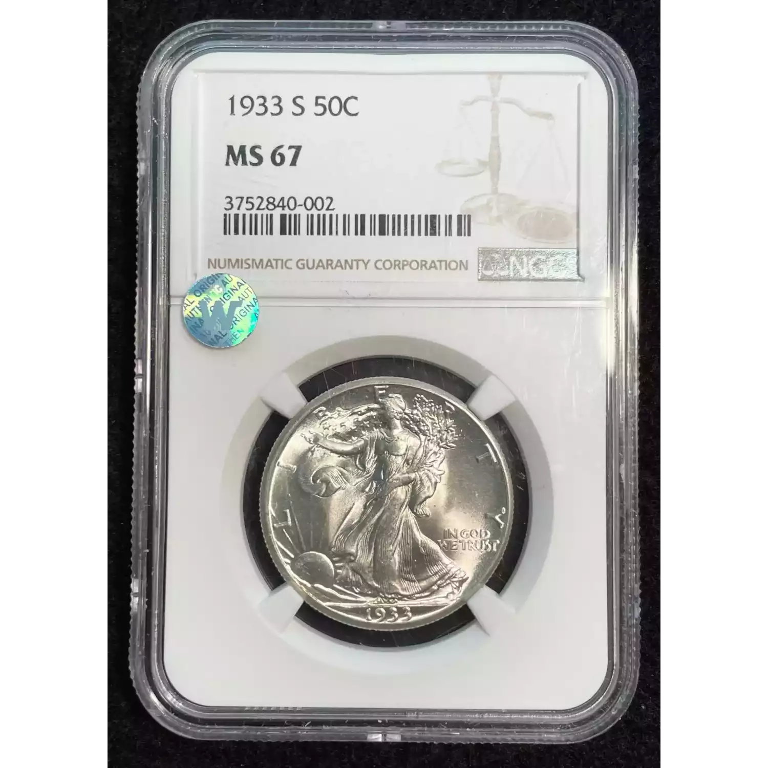 1933-S Walking Liberty Half Dollar NGC MS-67 Sight White - Bob Paul ...