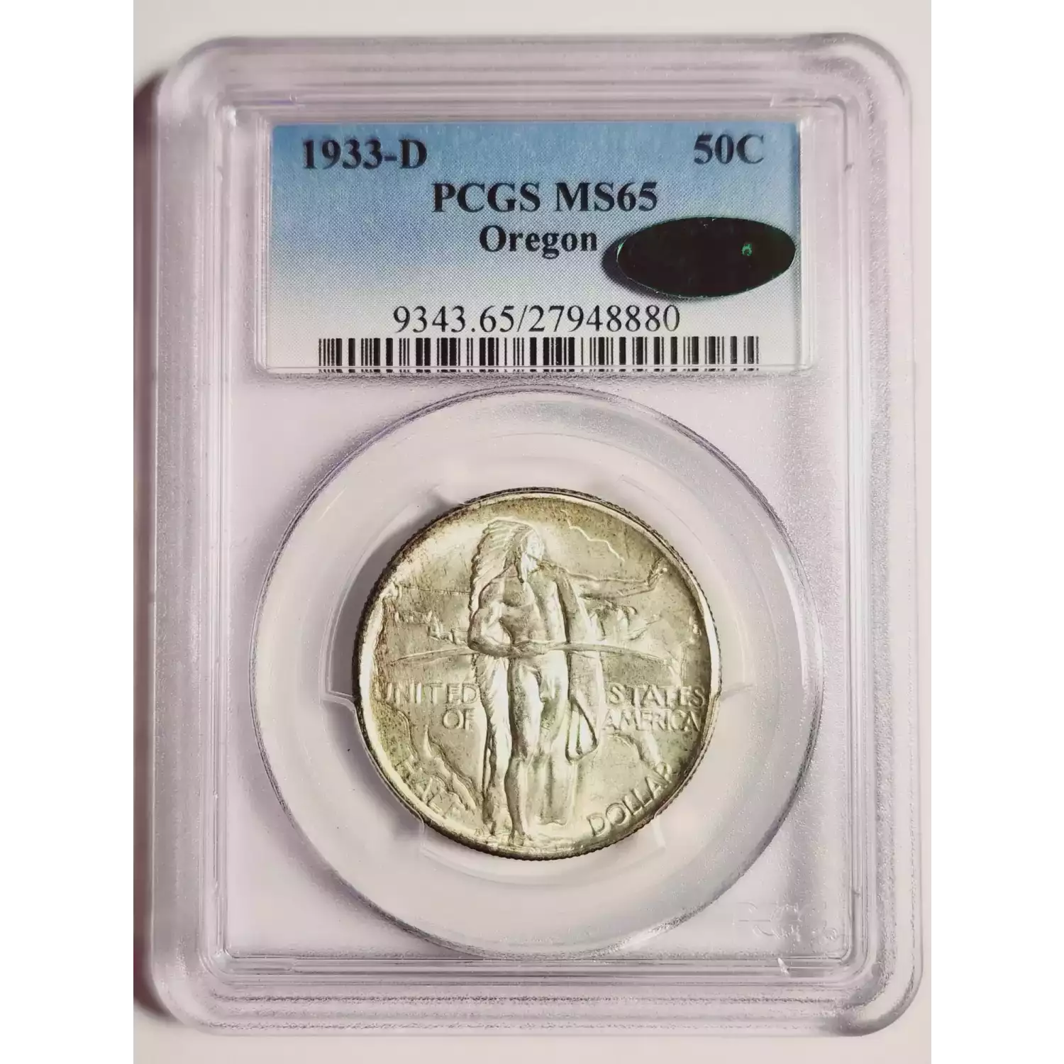 1933-D Classic Commemorative Oregon Trail Memorial PCGS MS-65 Oregon CAC - Bob Paul Rare Coins