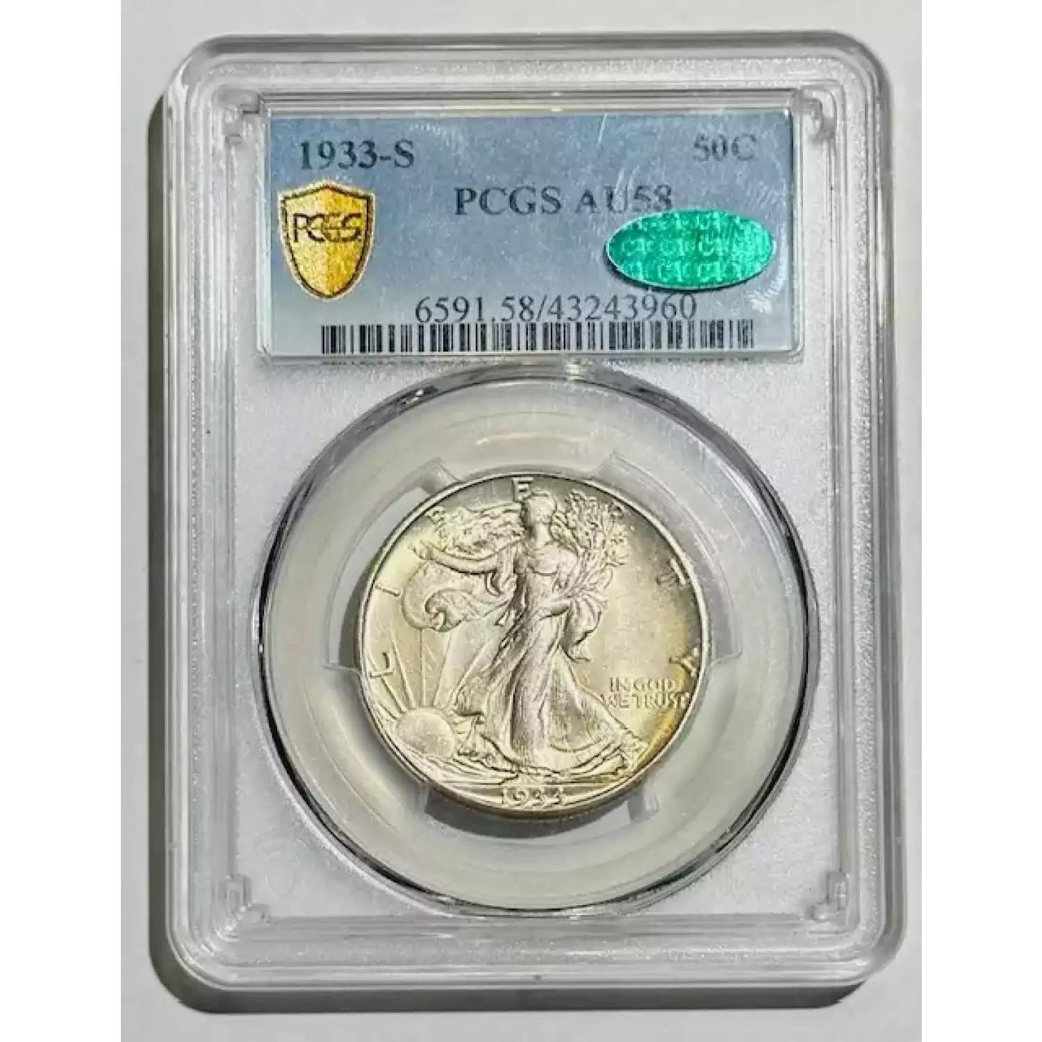 1933-S Walking Liberty Half Dollar PCGS AU-58 CAC - Bob Paul Rare Coins