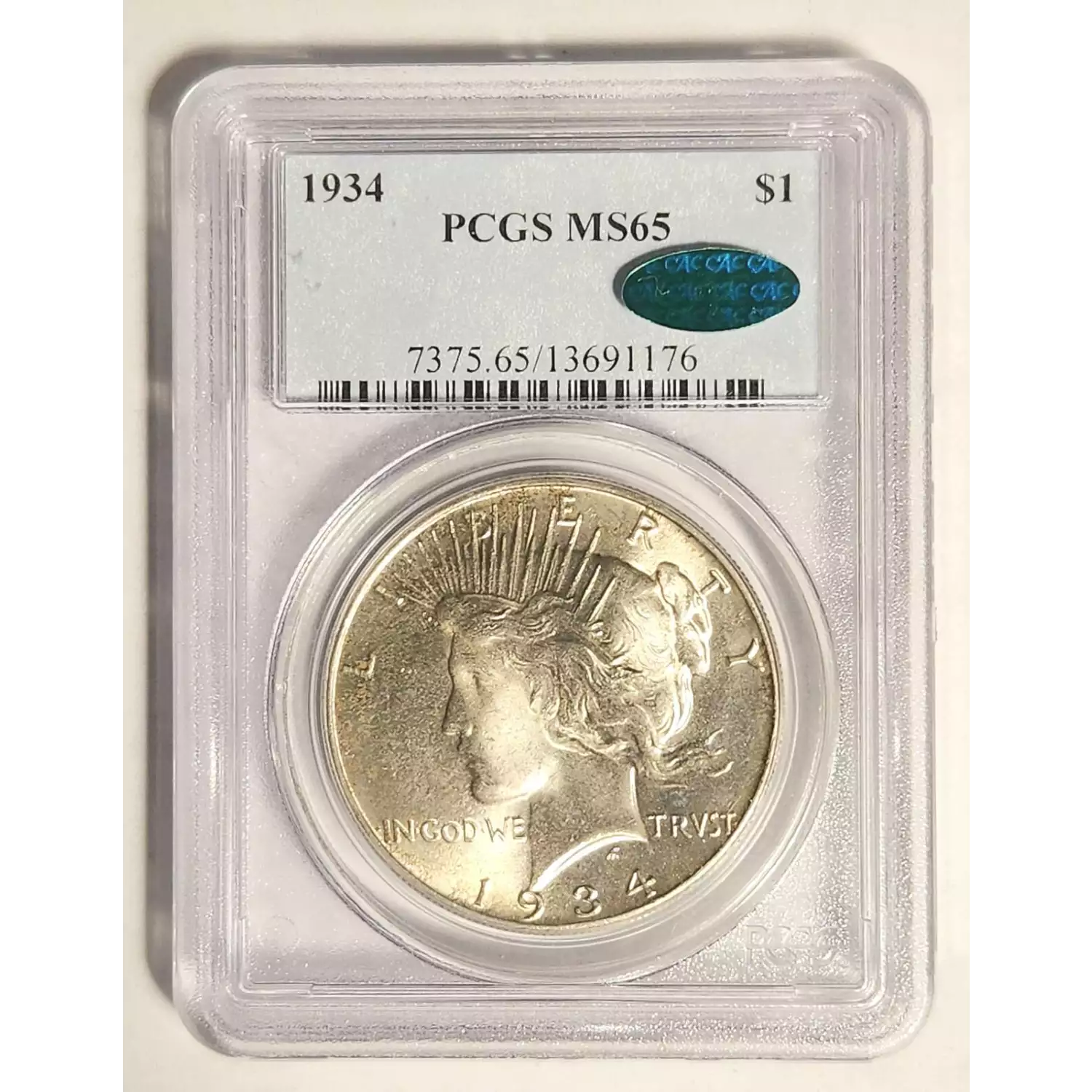 1934 Peace Dollar PCGS MS-65 CAC - Bob Paul Rare Coins