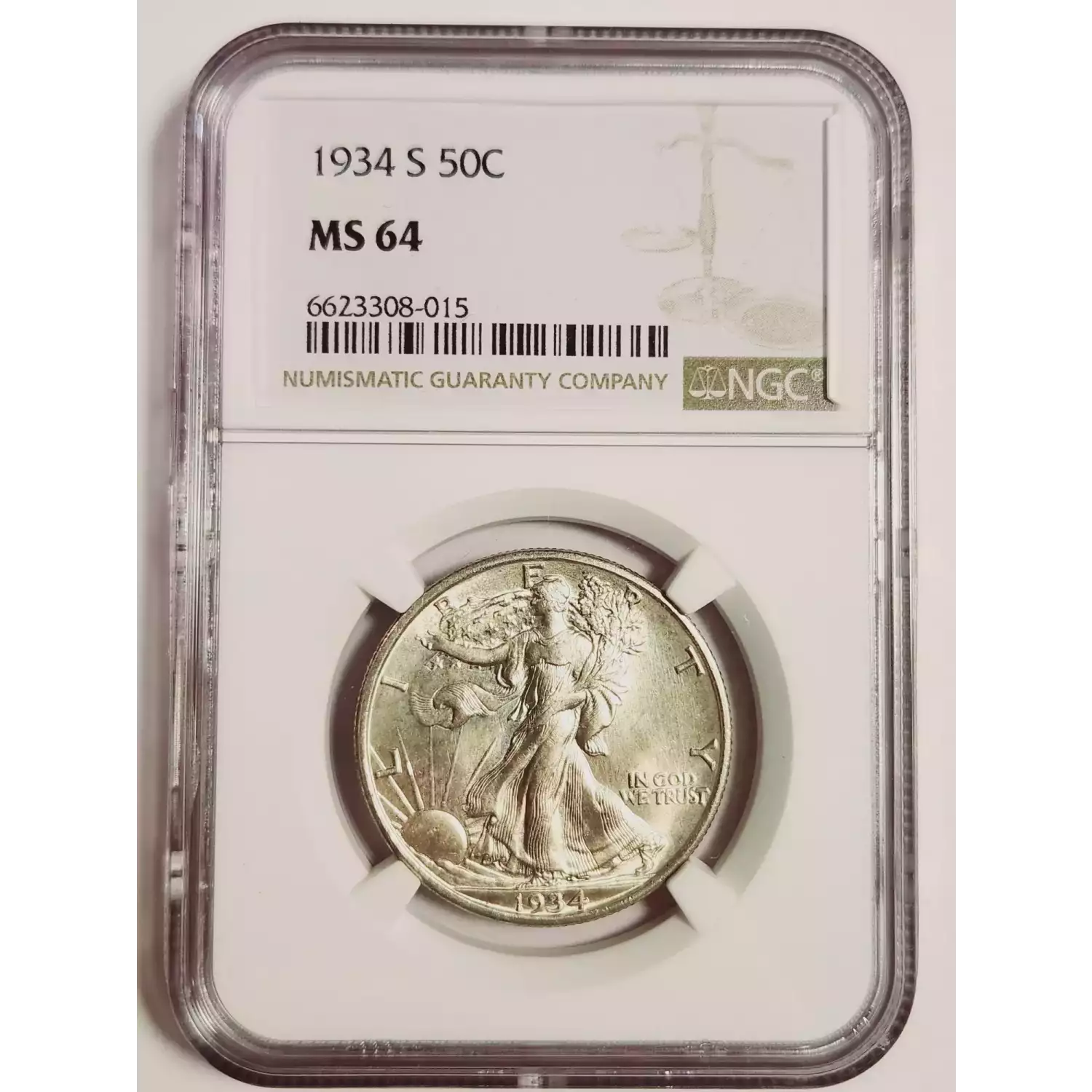 1934-S Walking Liberty Half Dollar NGC MS-64 - Bob Paul Rare Coins