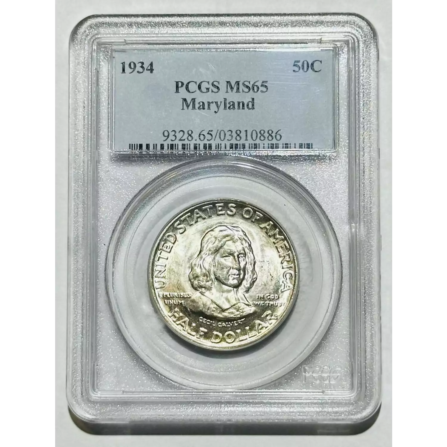 1934 Classic Commemorative Maryland Tercentenary PCGS MS-65 Maryland ...