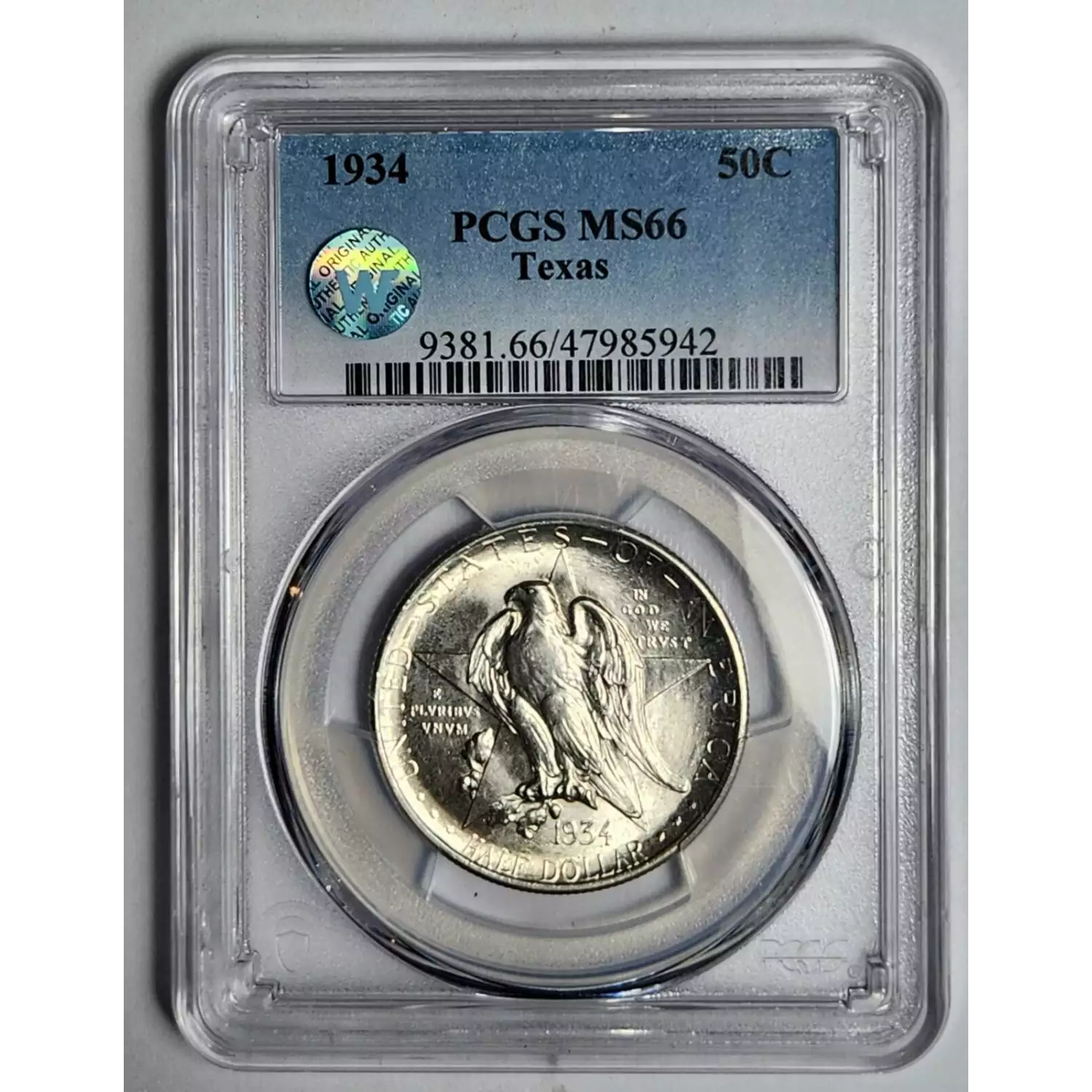 1934 Classic Commemorative Texas Independence Centennial PCGS MS-66 ...