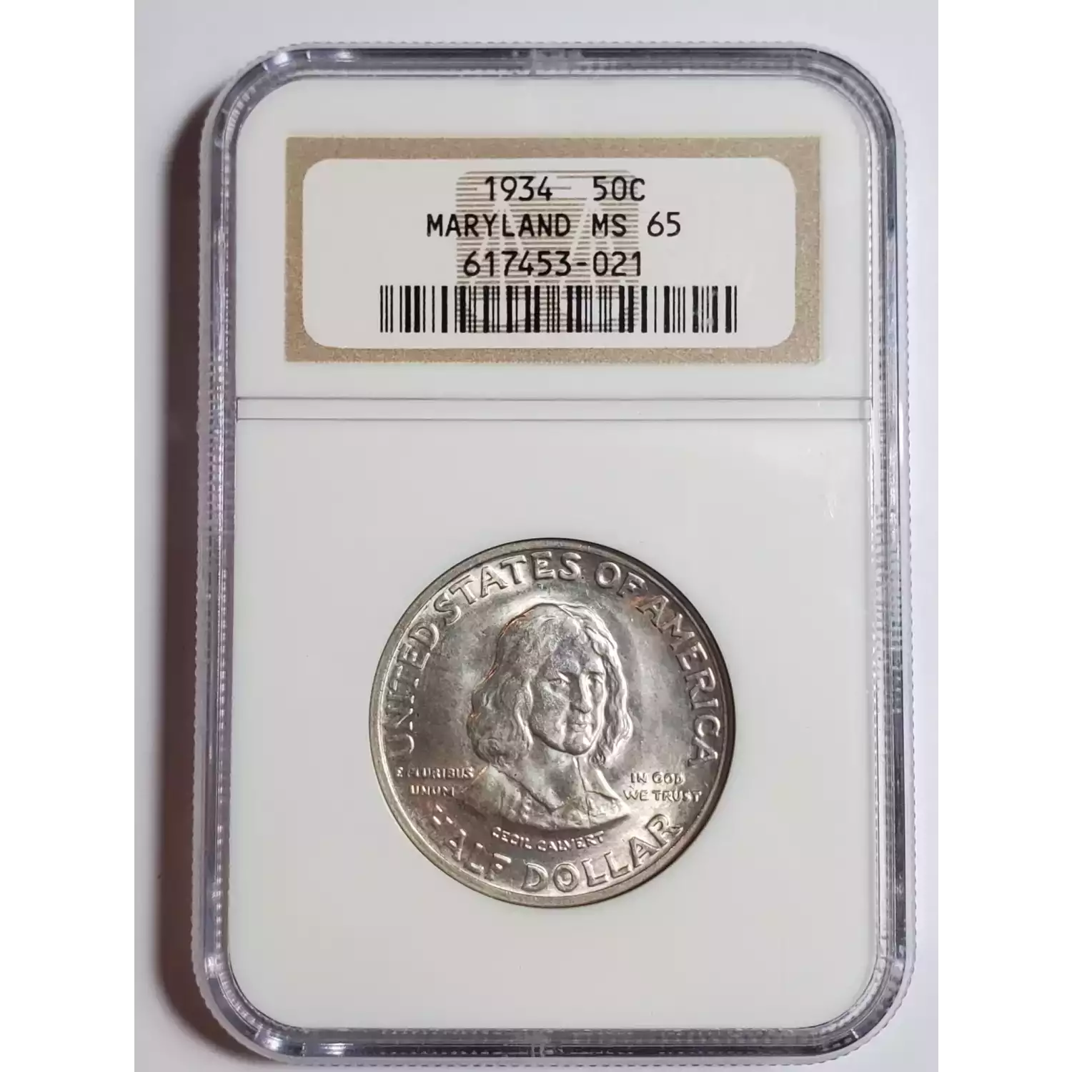 1934 Classic Commemorative Maryland Tercentenary NGC MS-65 MARYLAND ...