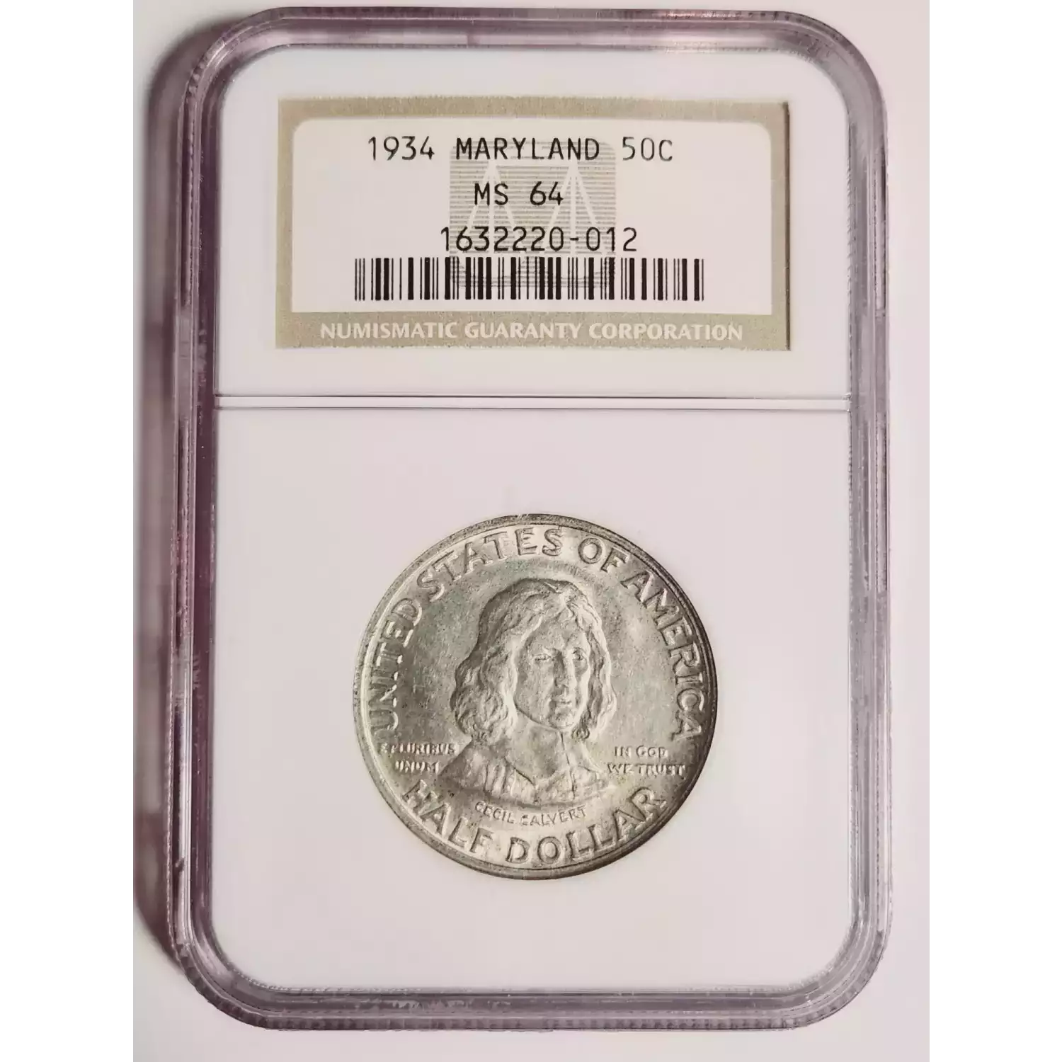 1934 Classic Commemorative Maryland Tercentenary NGC MS-64 MARYLAND ...