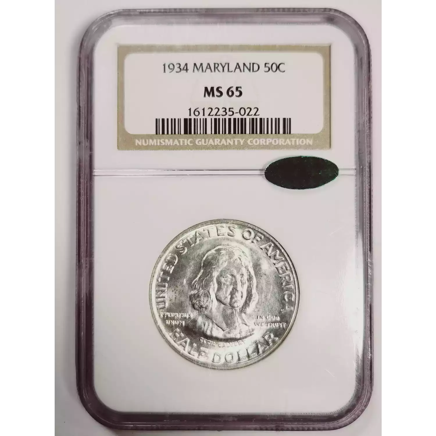 1934 Classic Commemorative Maryland Tercentenary NGC MS-65 MARYLAND CAC ...