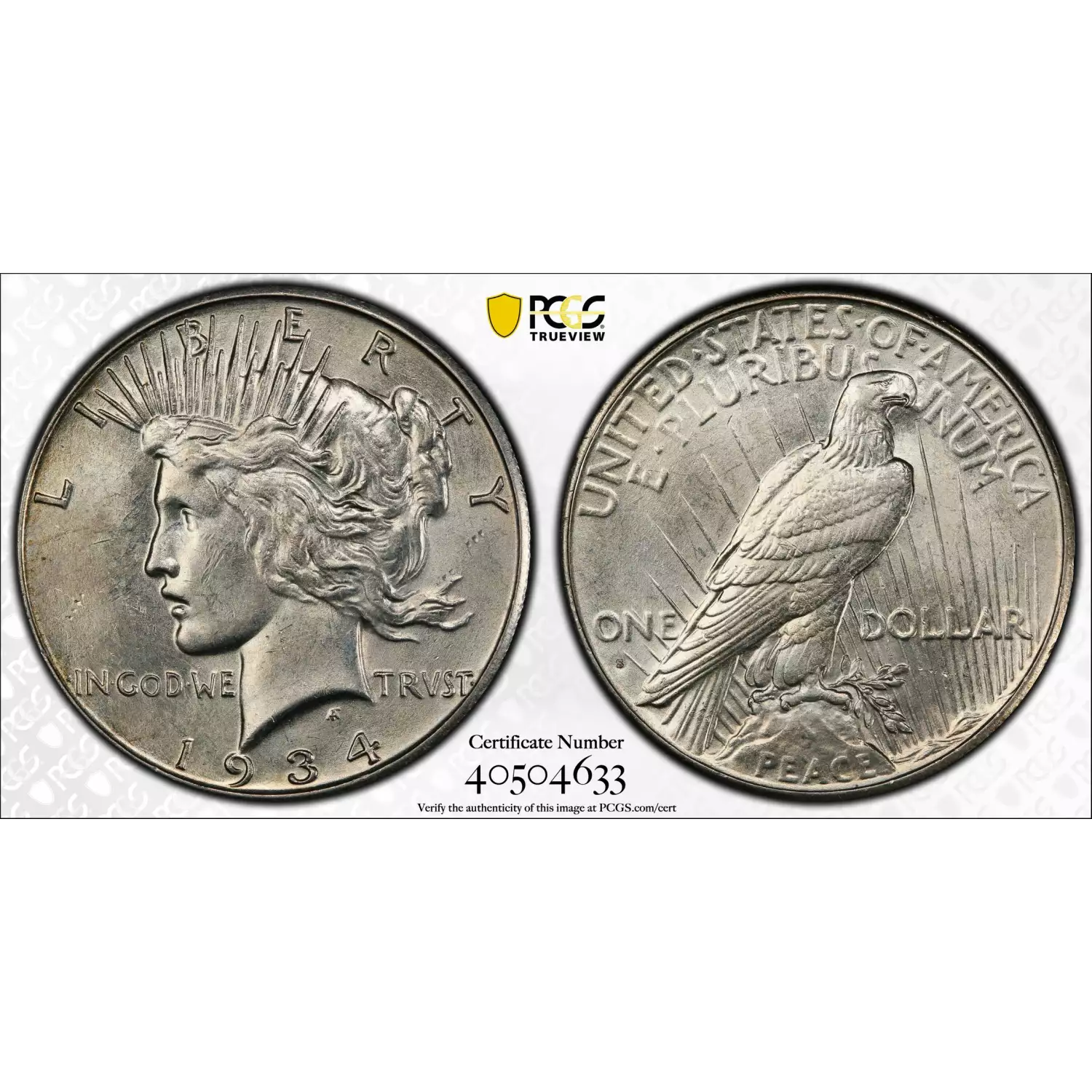 1934-S Peace Dollar PCGS AU-58 VAM 3 Doubled Tiara- Top 50 (White ...