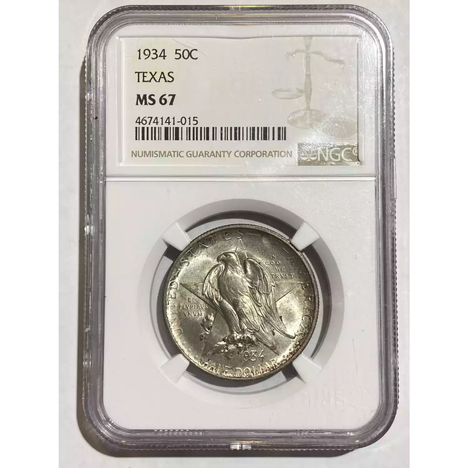 1934 Classic Commemorative Texas Independence Centennial NGC MS-67 ...
