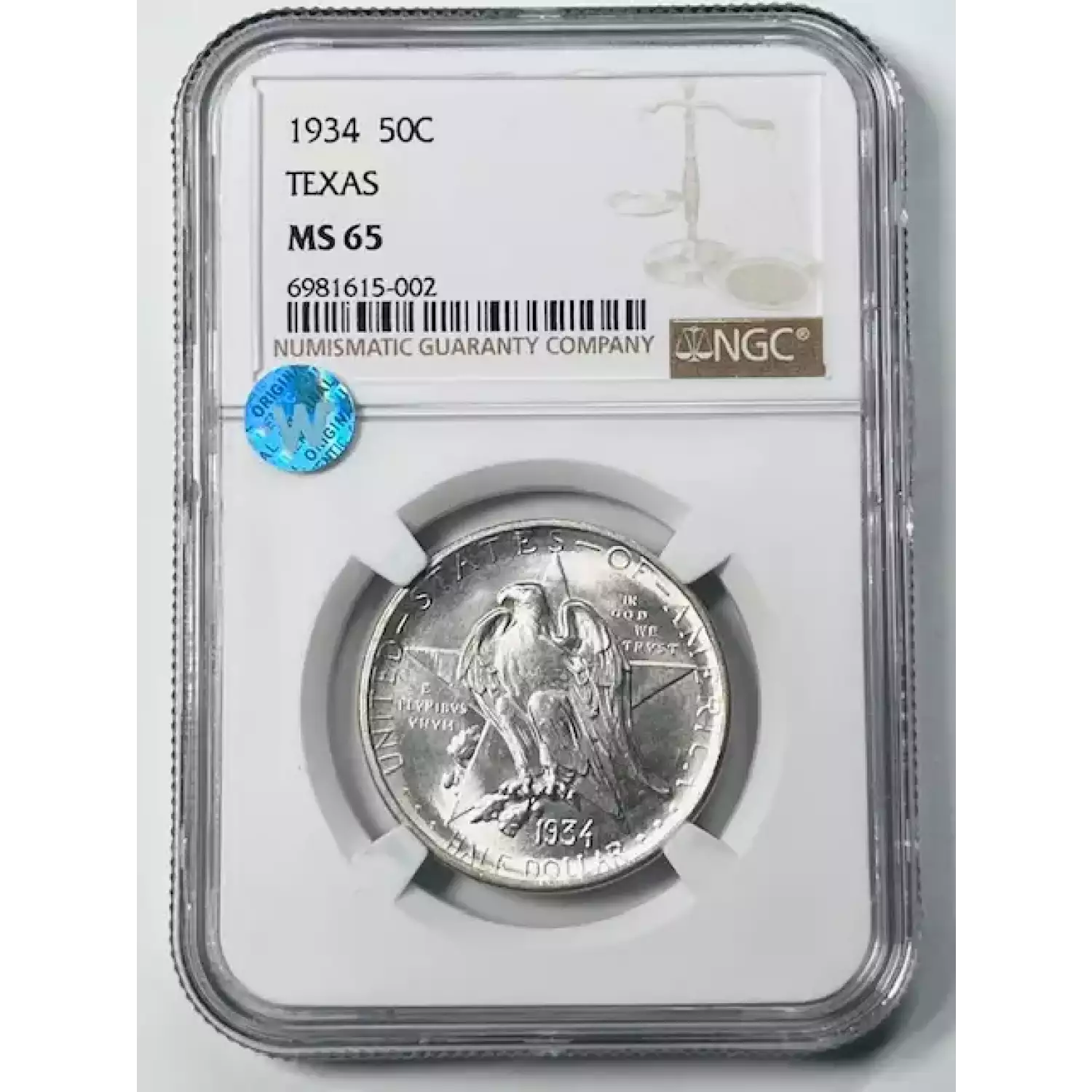 1934 Classic Commemorative Texas Independence Centennial NGC MS-65 ...