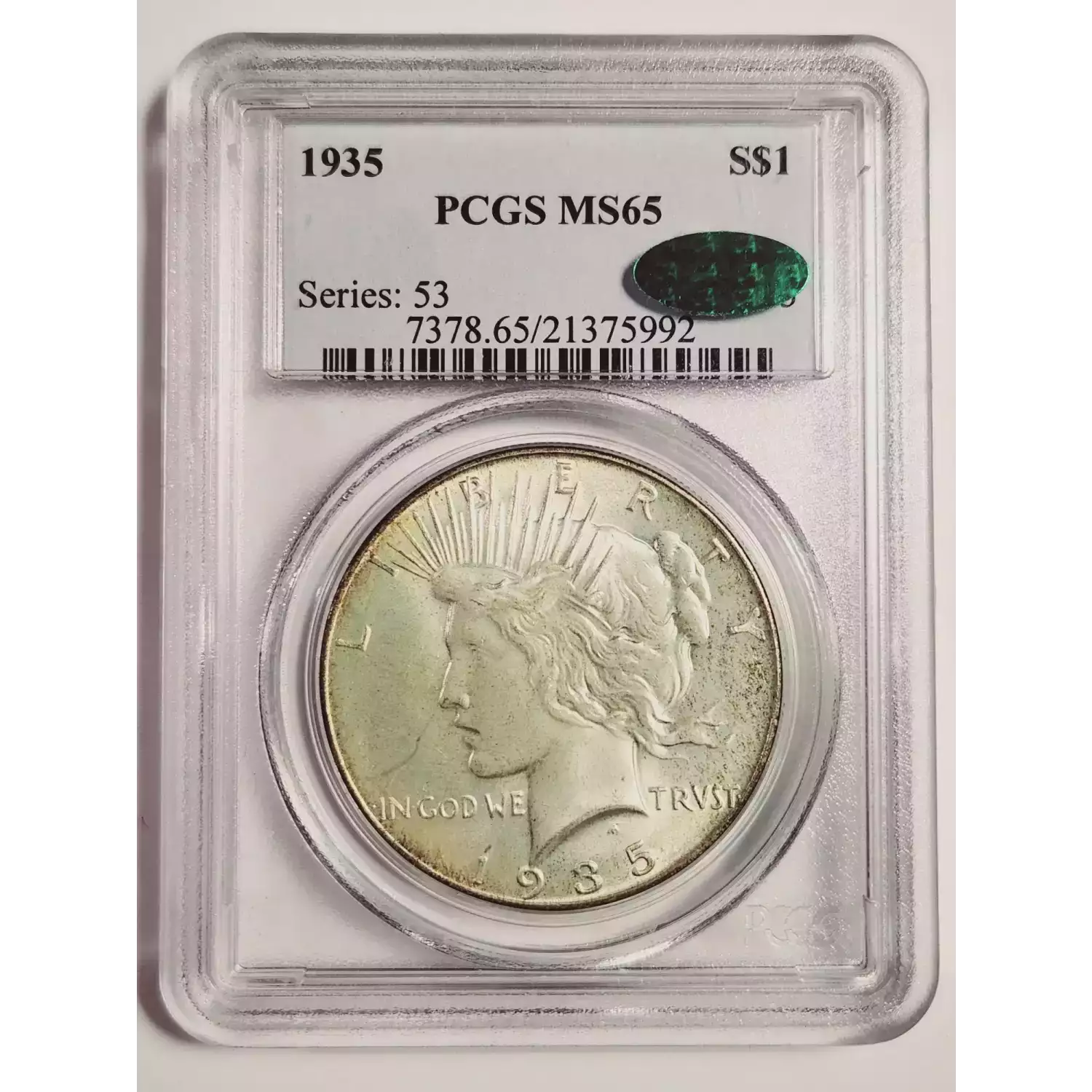 1935 Peace Dollar PCGS MS-65 CAC - Bob Paul Rare Coins