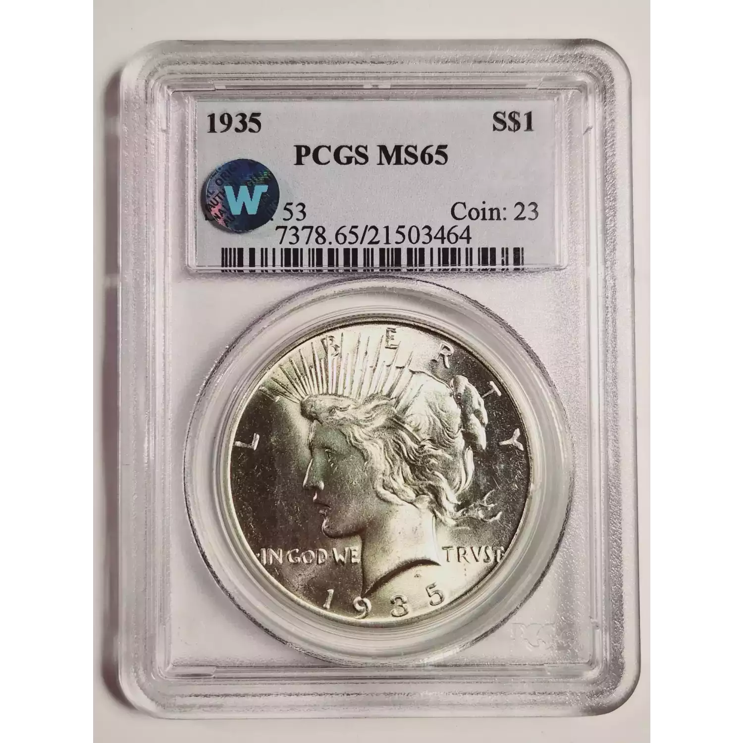 1935 Peace Dollar PCGS MS-65 Sight White - Bob Paul Rare Coins
