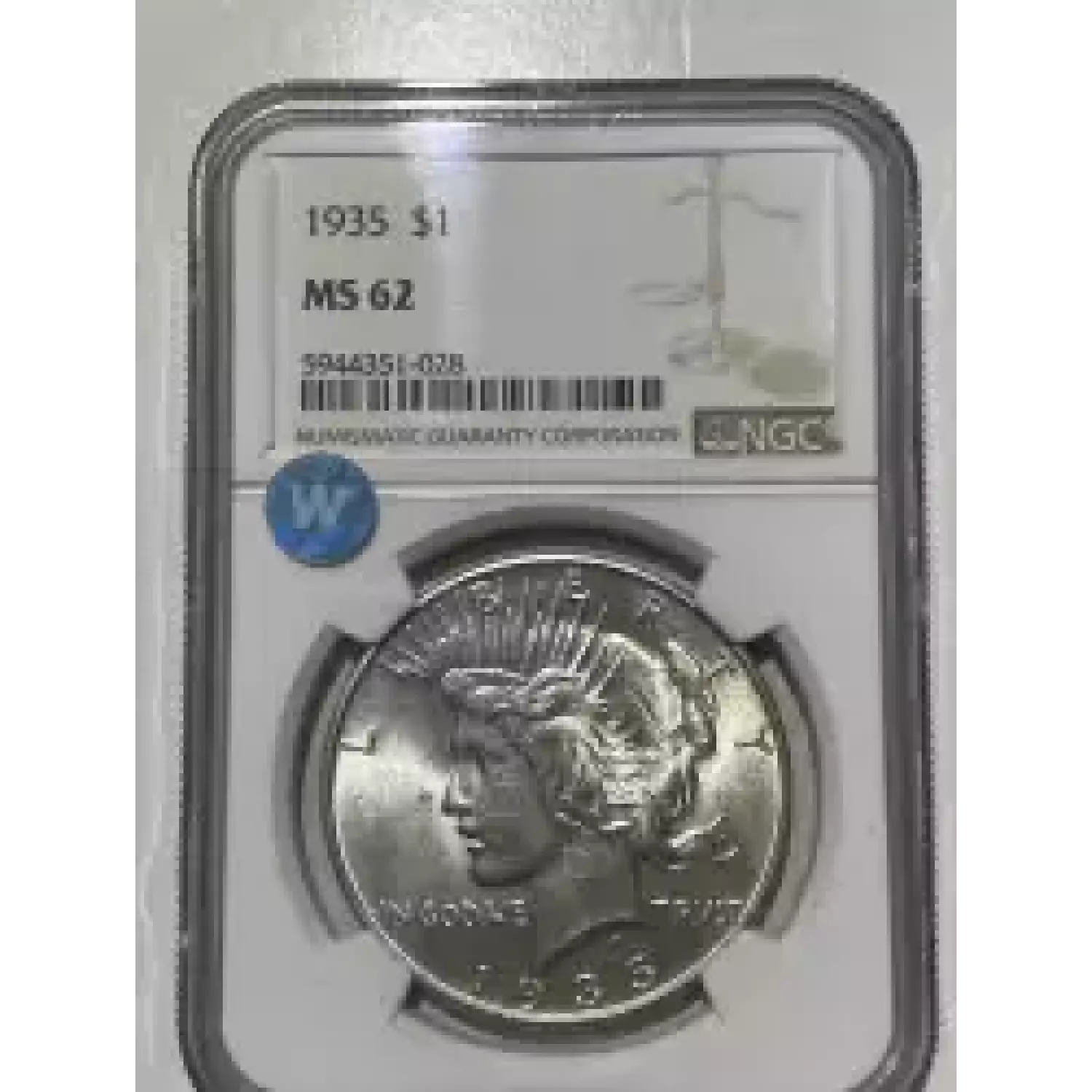 1935 Peace Dollar NGC MS-62 Sight White - Bob Paul Rare Coins