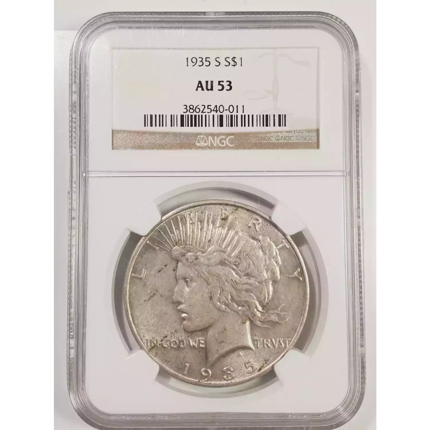 1935-S Peace Dollar NGC AU-53 - Bob Paul Rare Coins