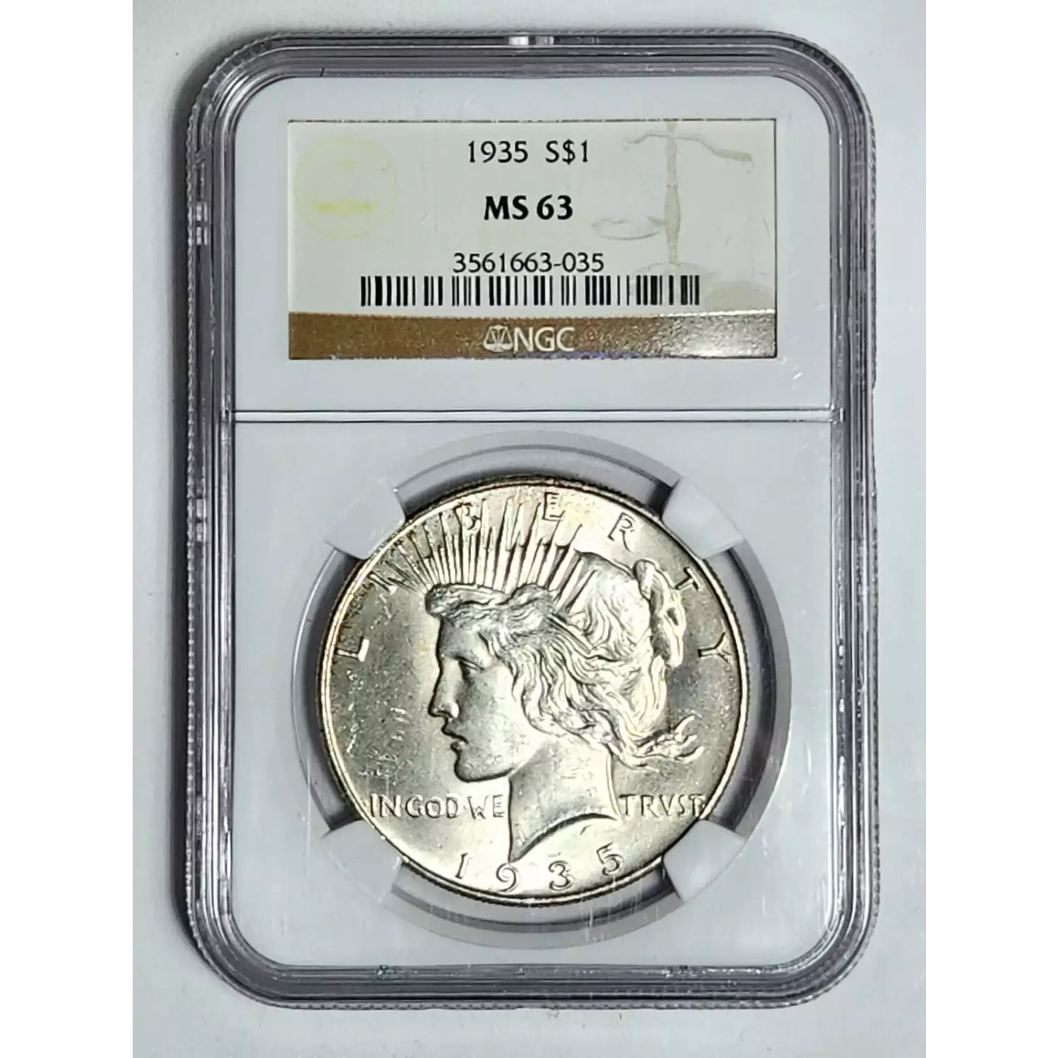 1935 Peace Dollar NGC MS-63 - Bob Paul Rare Coins