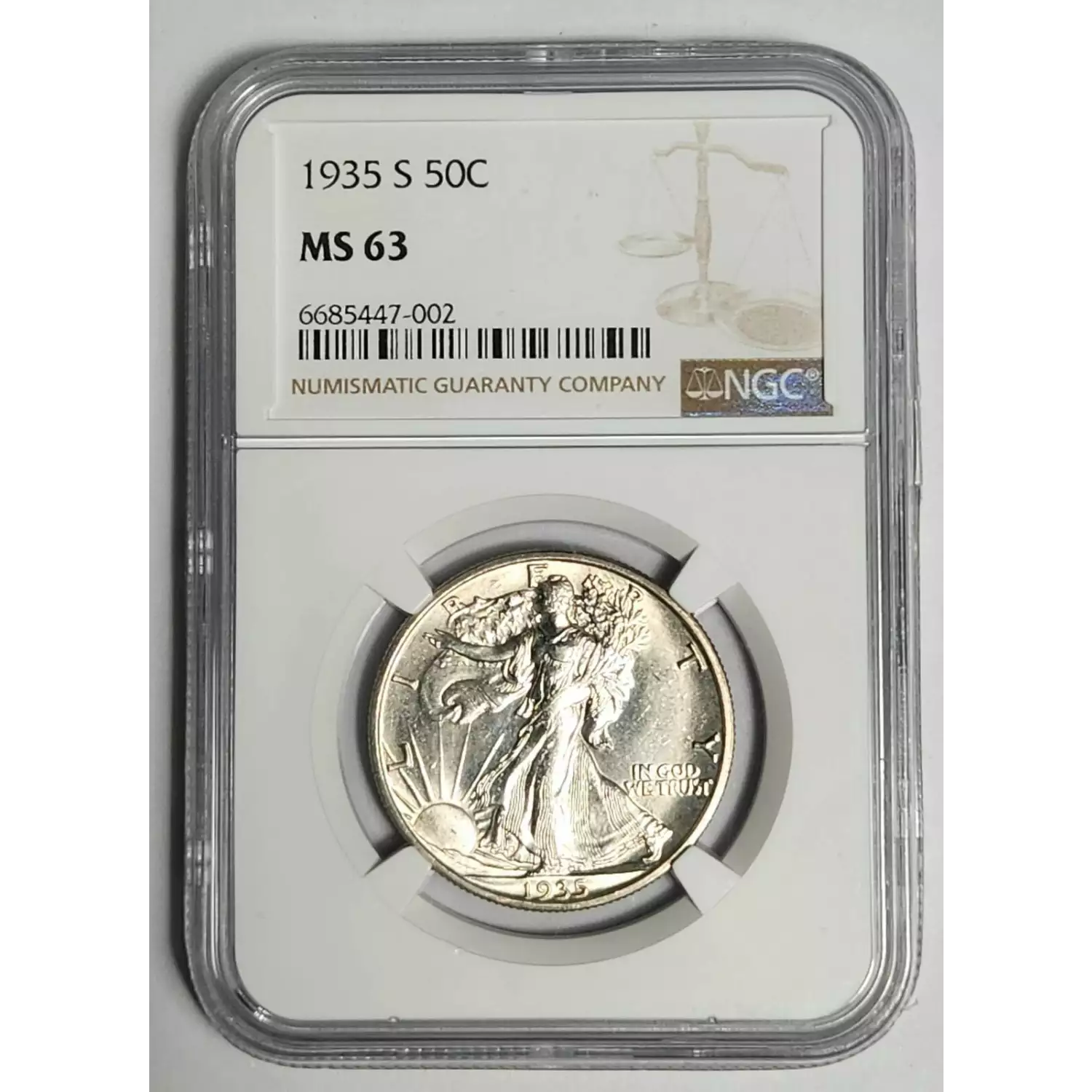 1935-S Walking Liberty Half Dollar NGC MS-63 - Bob Paul Rare Coins