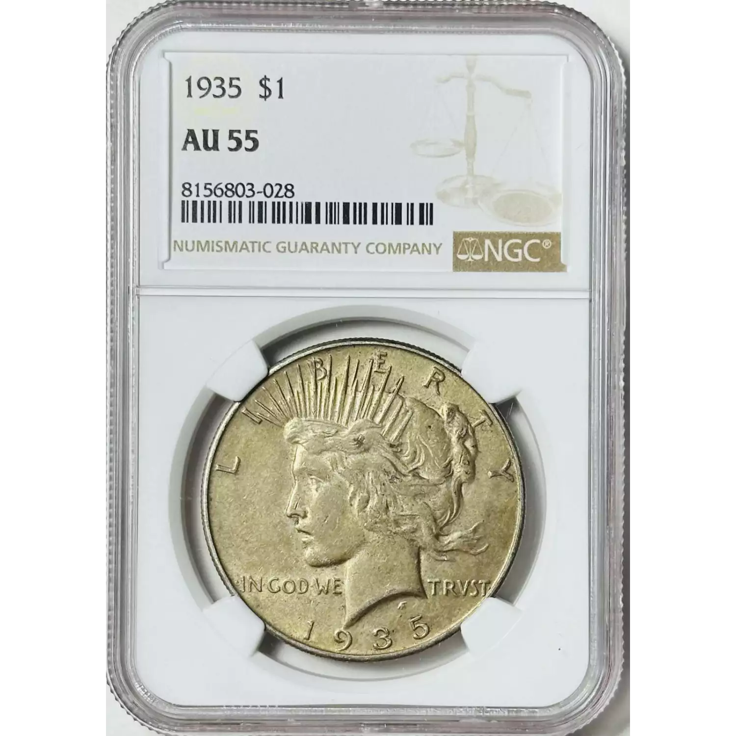 1935 Peace Dollar NGC AU-55 - Bob Paul Rare Coins
