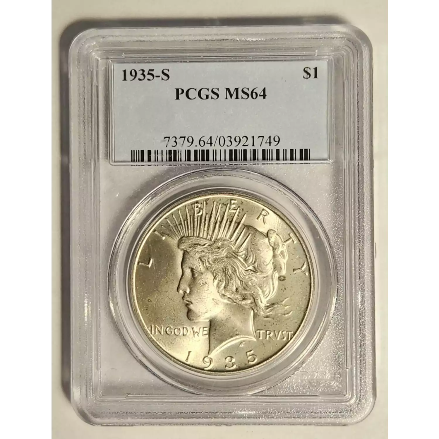 1935-S Peace Dollar PCGS MS-64 - LOTS OF LUSTER - Bob Paul Rare Coins
