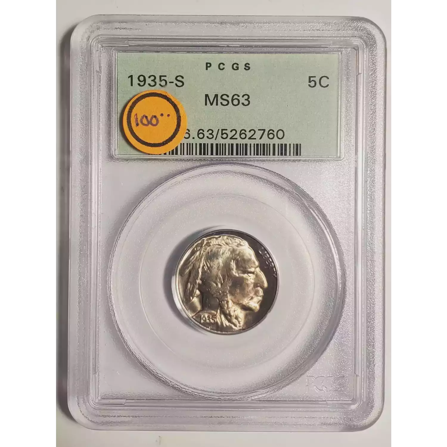 1935-S Buffalo Nickel PCGS MS-63 1st Gen Holder (Old Green Holder - OGH ...