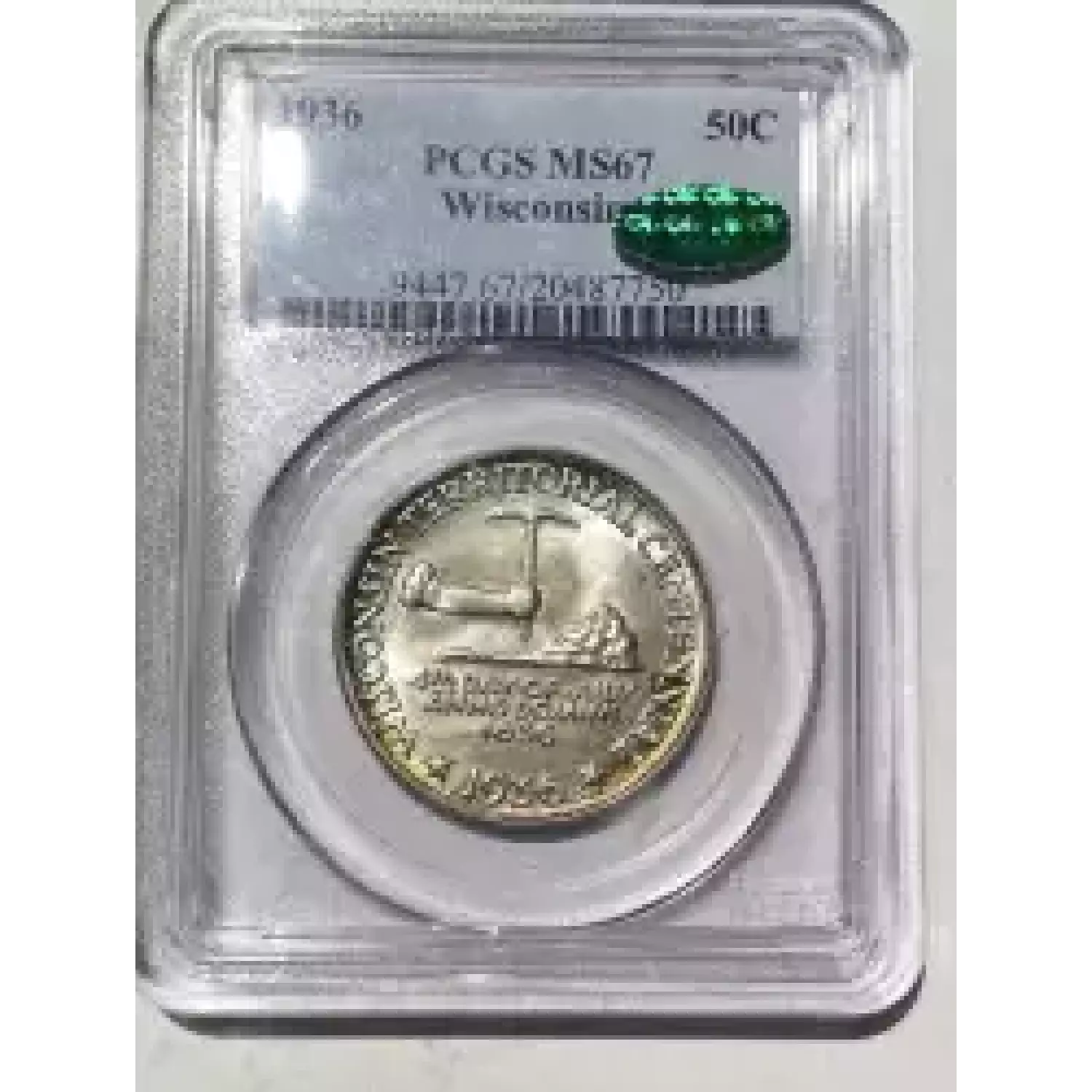 1936 Classic Commemorative Wisconsin Territorial Centennial PCGS MS-67 ...