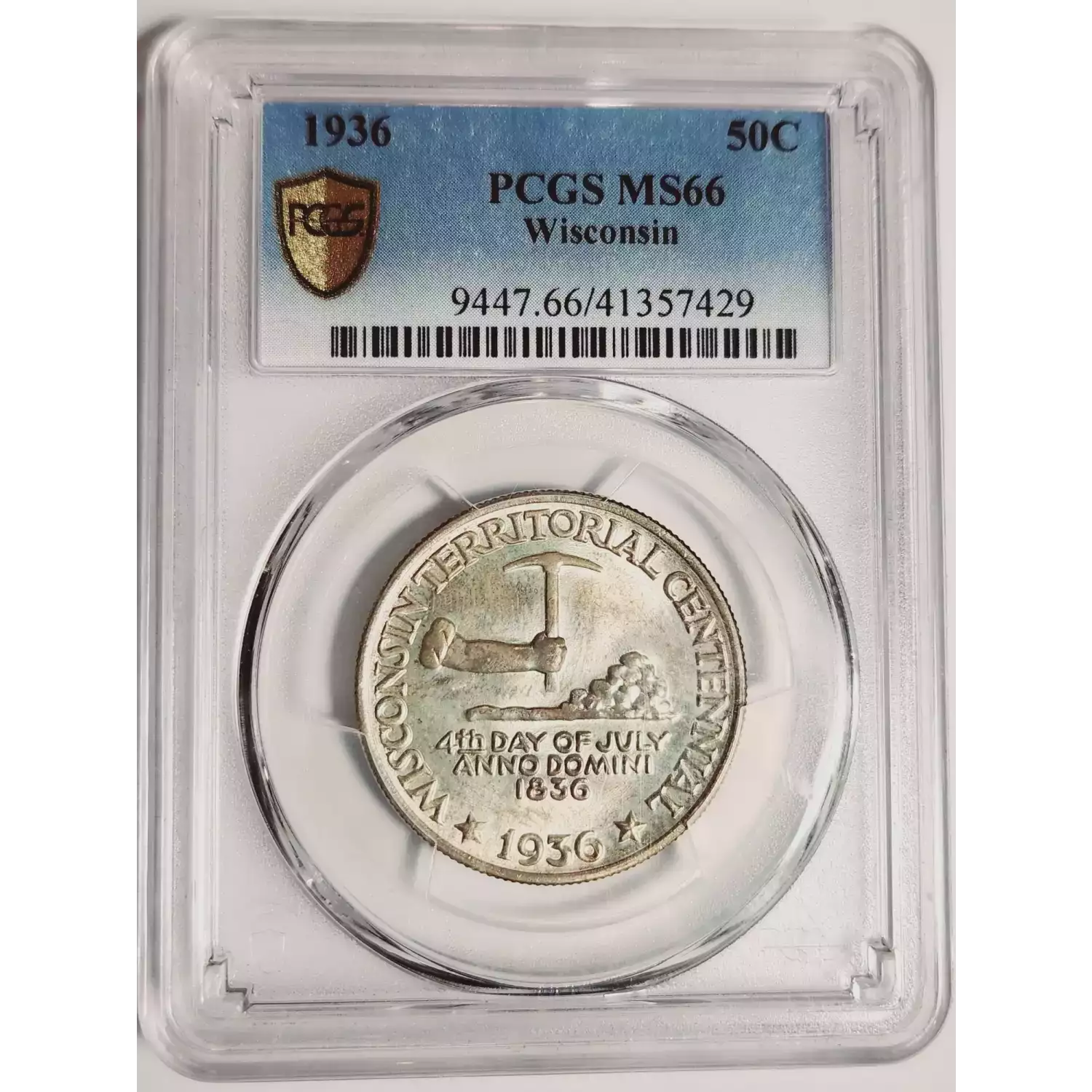 1936 Classic Commemorative Wisconsin Territorial Centennial PCGS MS-66 ...