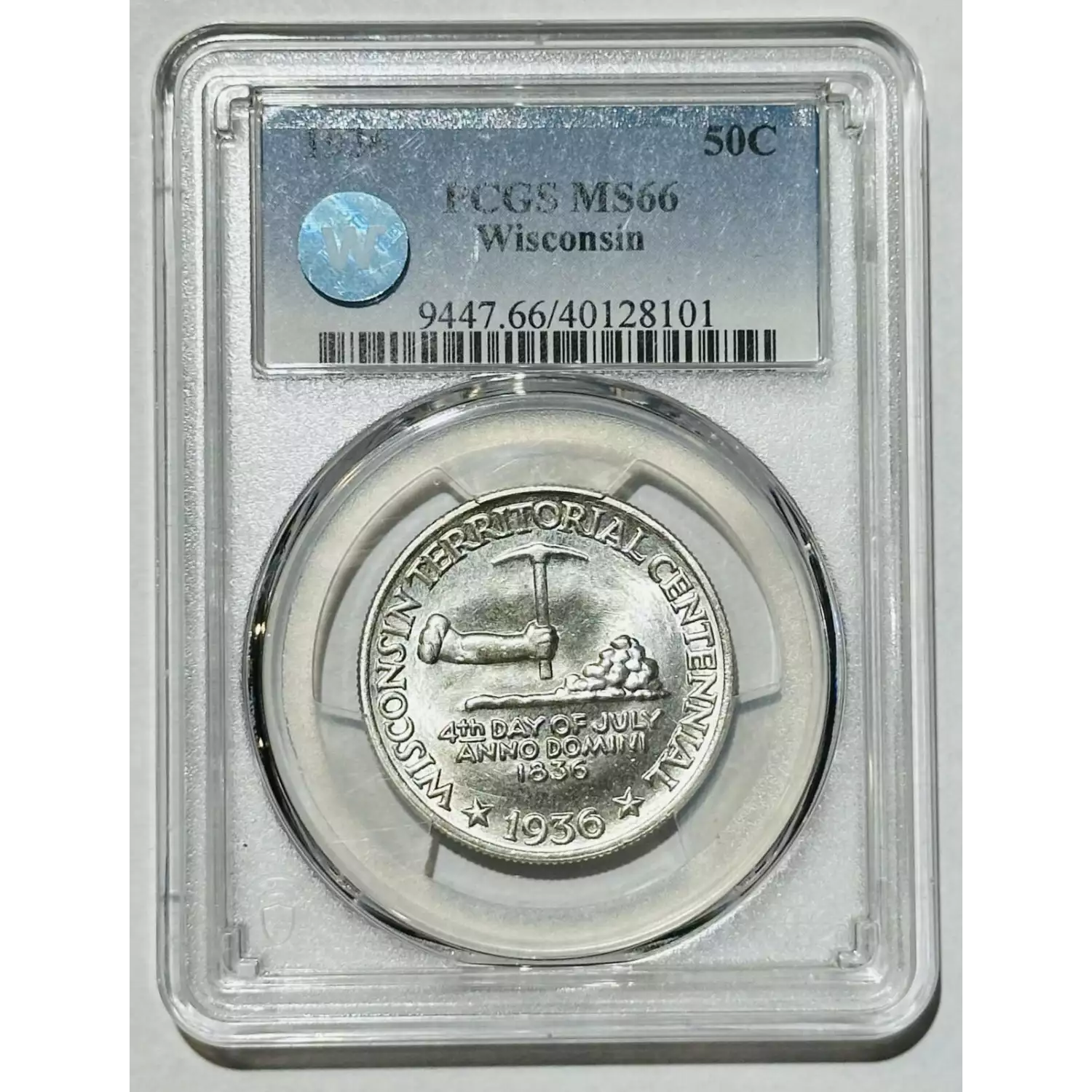 1936 Classic Commemorative Wisconsin Territorial Centennial PCGS MS-66 ...