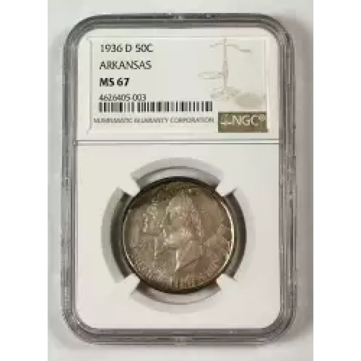 1936-D Classic Commemorative Arkansas Centennial NGC MS-67 ARKANSAS ...
