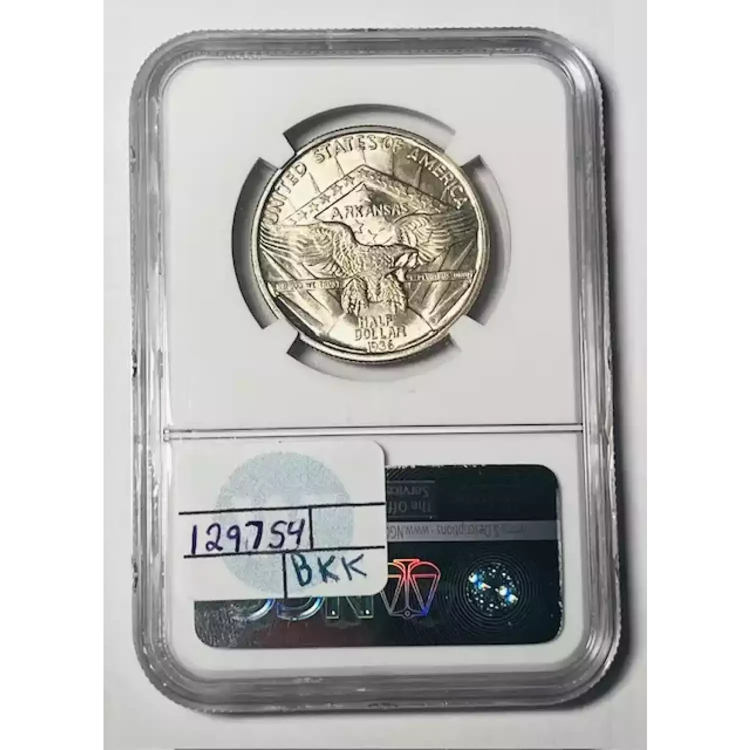 1936-D Classic Commemorative Arkansas Centennial NGC MS-64 ARKANSAS ...