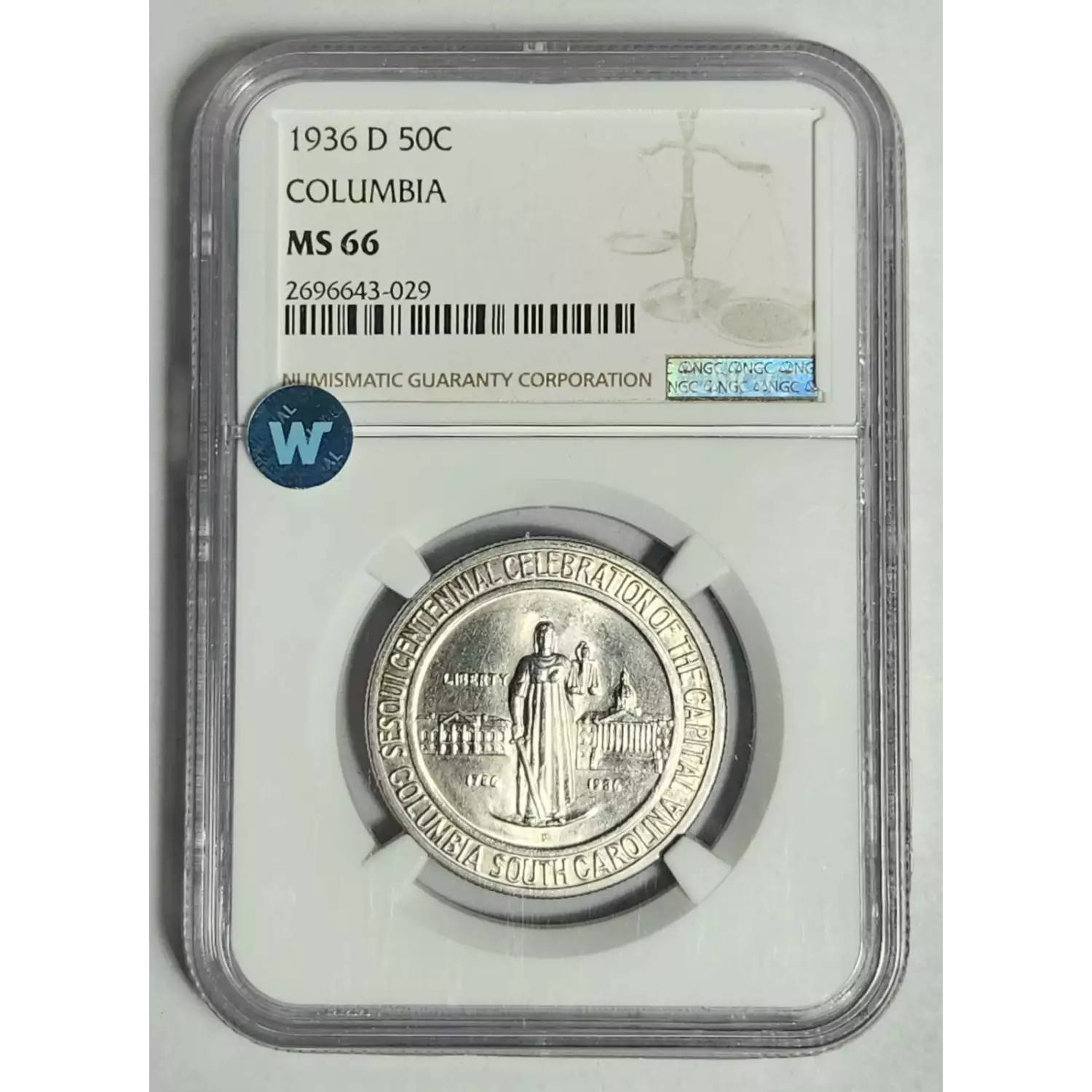 1936-D Classic Commemorative Columbia, South Carolina, Sesquicentennial ...