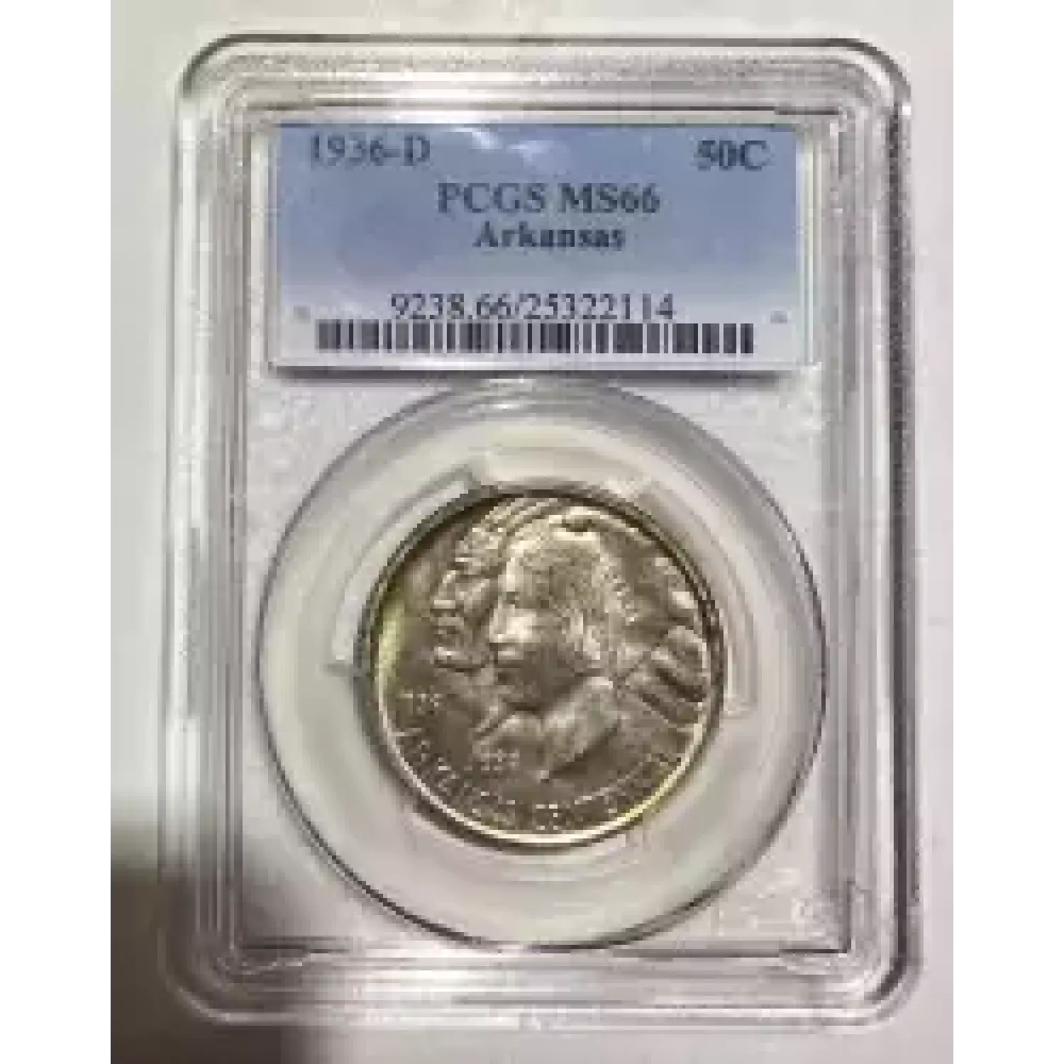 1936-D Classic Commemorative Arkansas Centennial PCGS MS-66 Arkansas ...