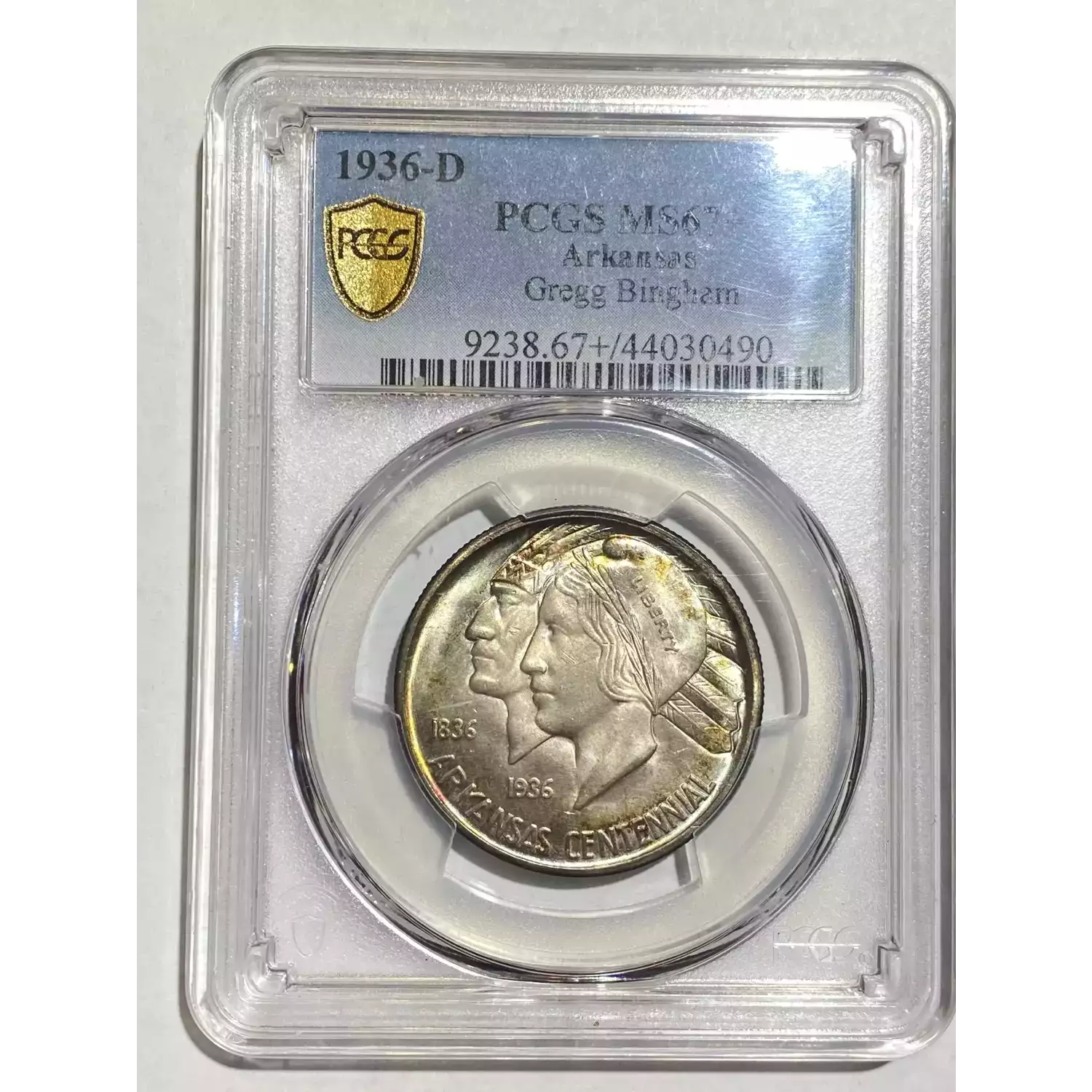 1936-D Classic Commemorative Arkansas Centennial PCGS MS-67+ Arkansas ...