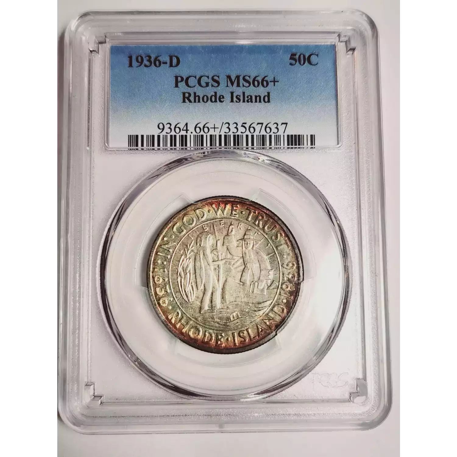 1936-D Rhode Island Commemorative PCGS MS-66+ Rhode Island - RAINBOW'S ...