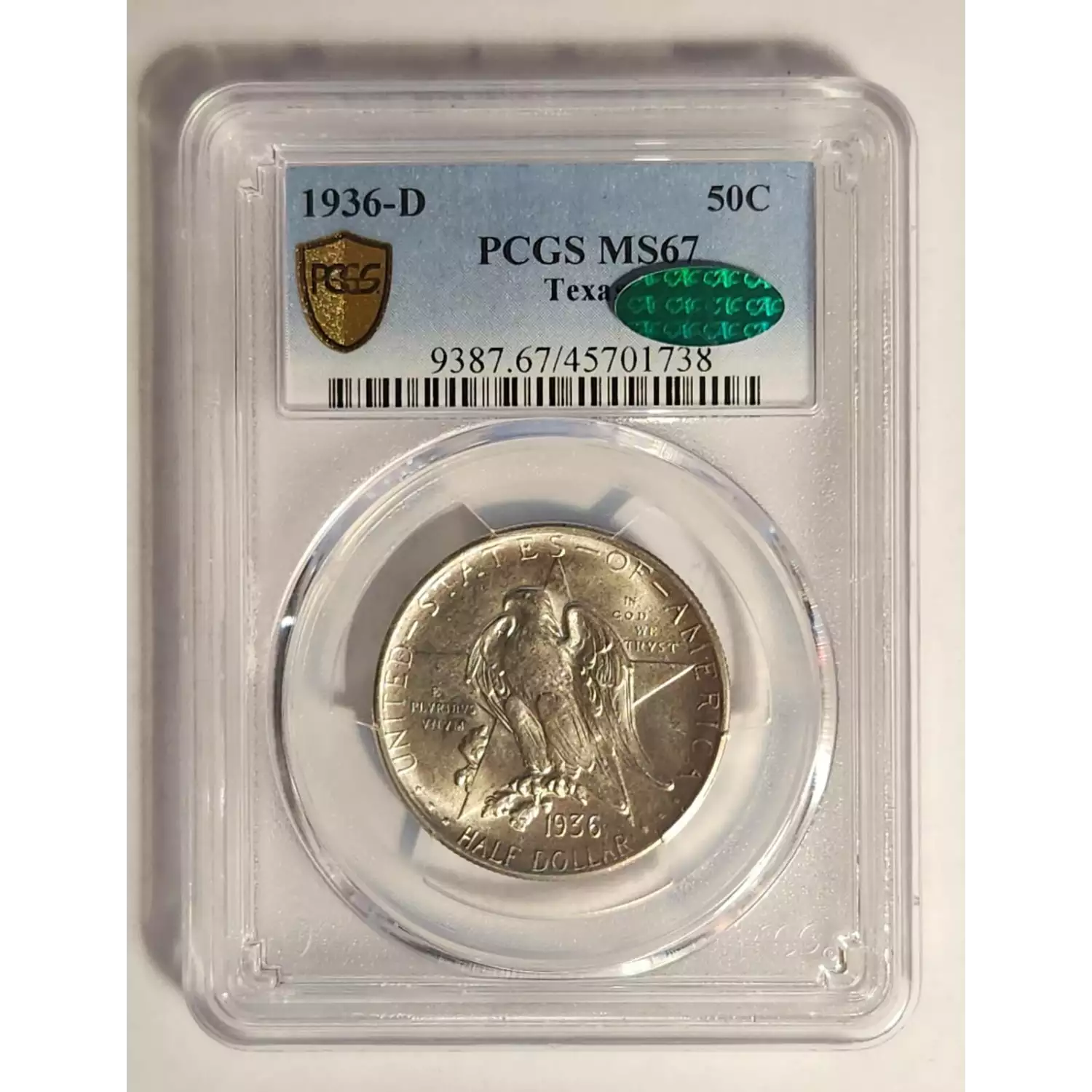 1936-D Classic Commemorative Texas Independence Centennial PCGS MS-67 ...
