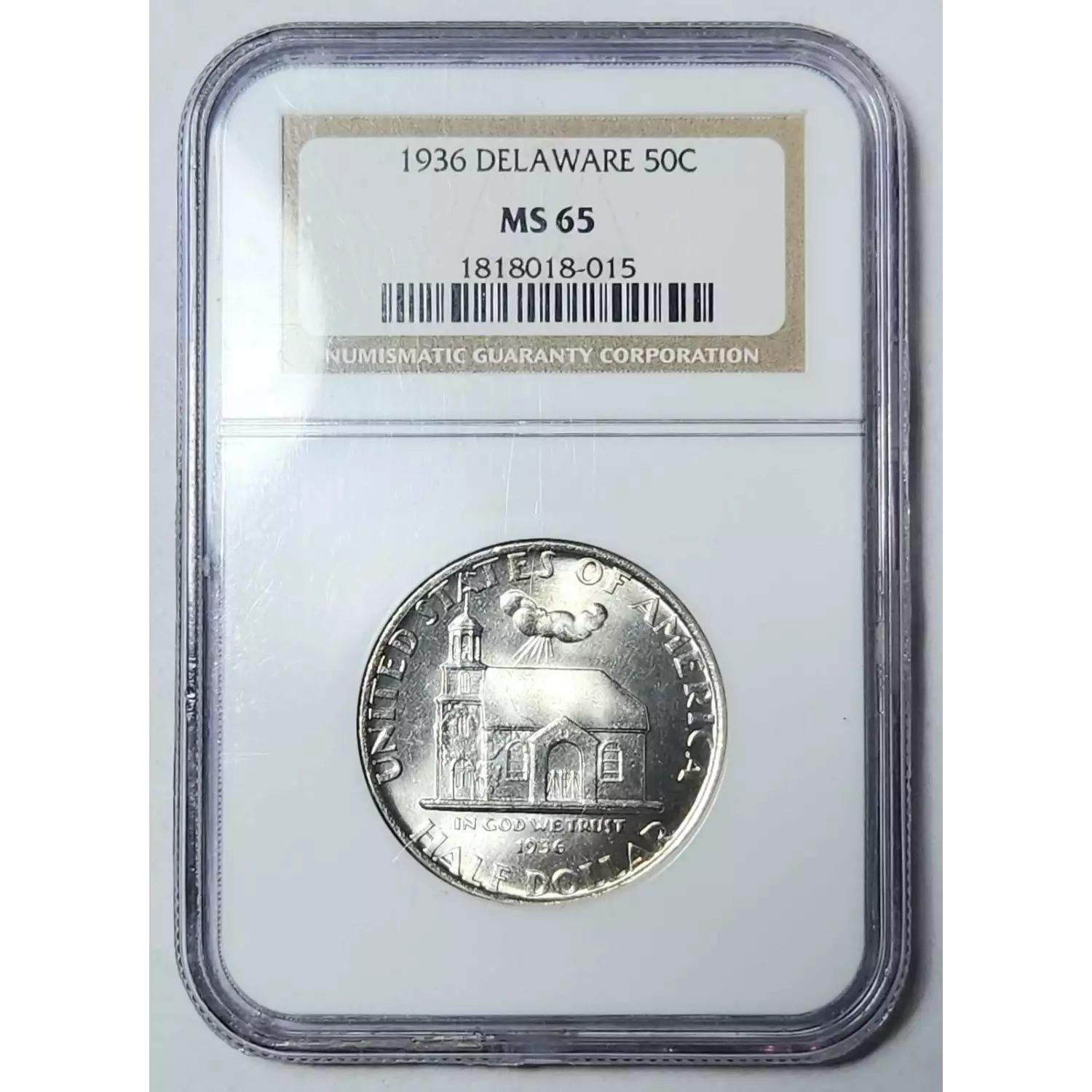 1936 Classic Commemorative Delaware Tercentenary NGC MS-65 DELAWARE ...