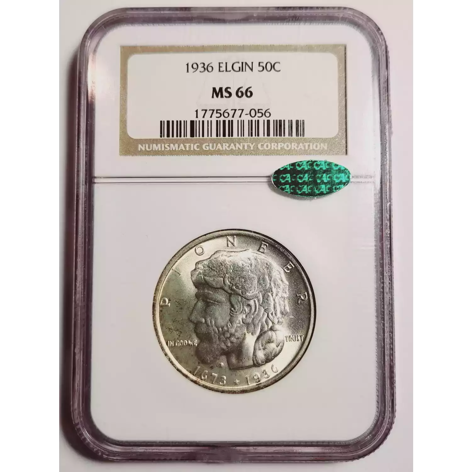 1936 Classic Commemorative Elgin, Illinois, Centennial NGC MS-66 ELGIN ...