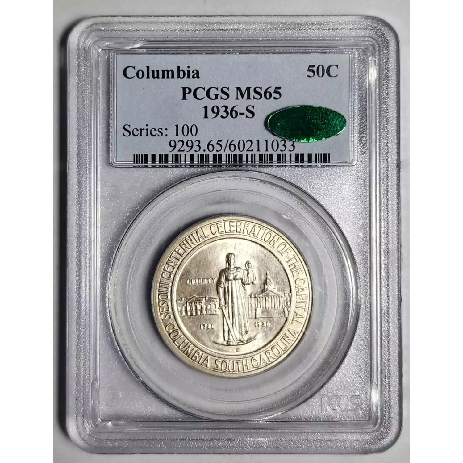1936-S Classic Commemorative Columbia, South Carolina, Sesquicentennial ...