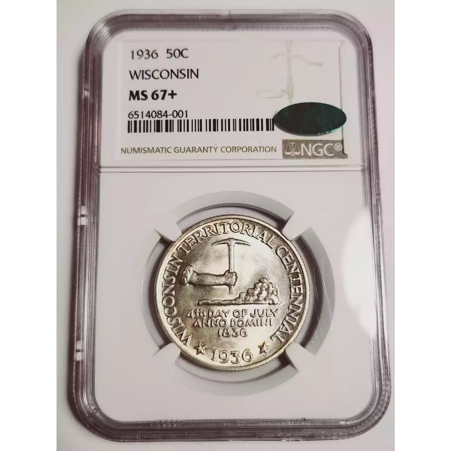 1936 Classic Commemorative Wisconsin Territorial Centennial NGC MS-67 ...